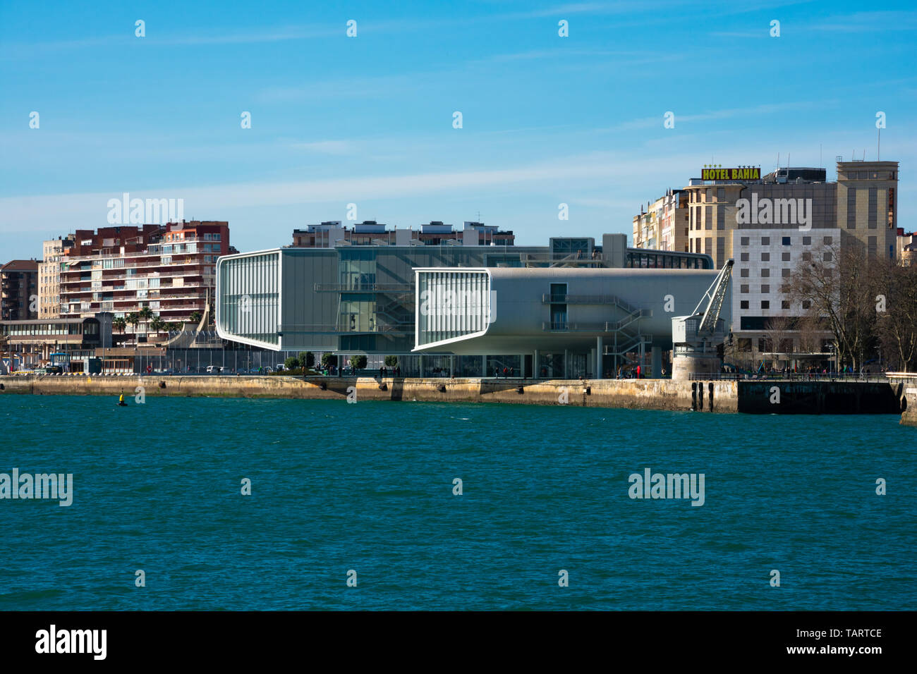 Santander, Spain. February 12, 2019. Botin Center building, an art ...