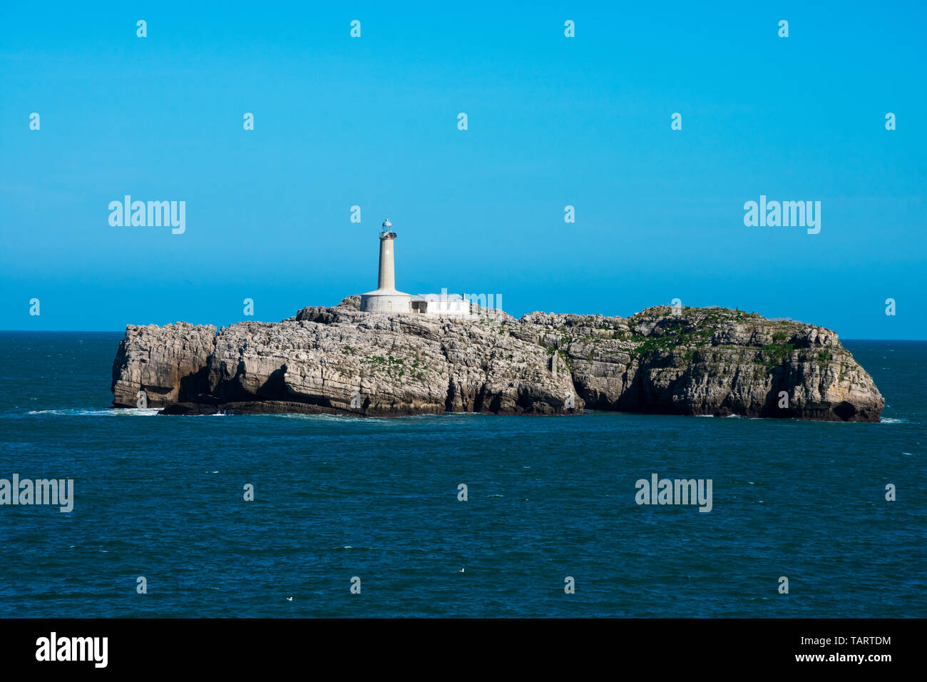 Santander, Spain. February 12, 2019. View of the Mouro Island and ...