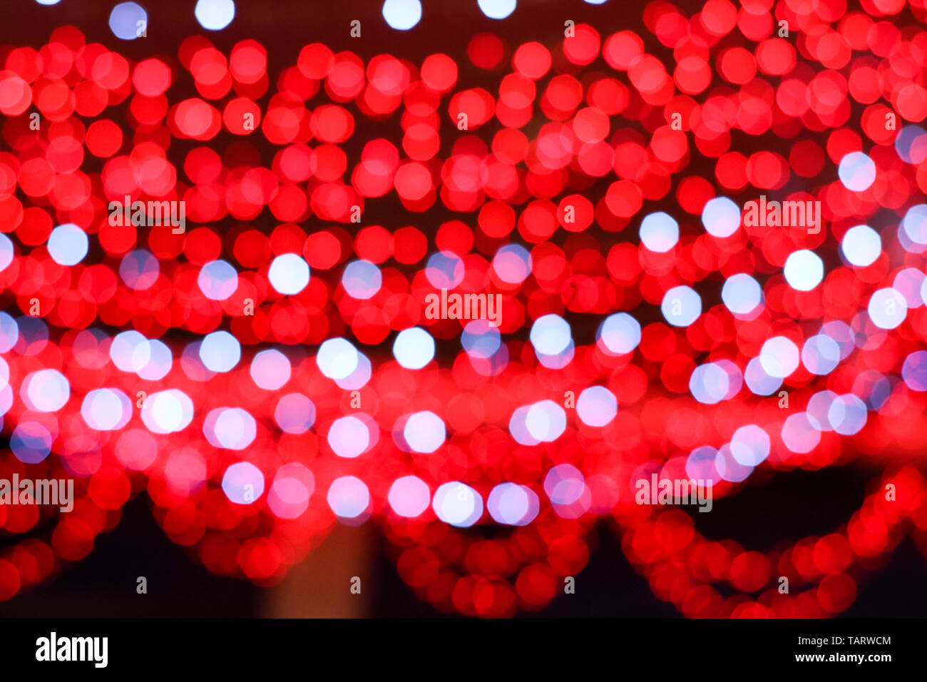 blurred colorful red and white light image of electric line blur ...