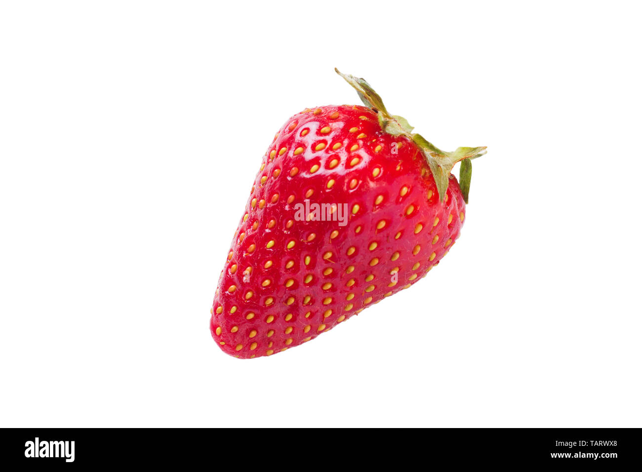 Single strawberry fruit isolated on white background Stock Photo - Alamy