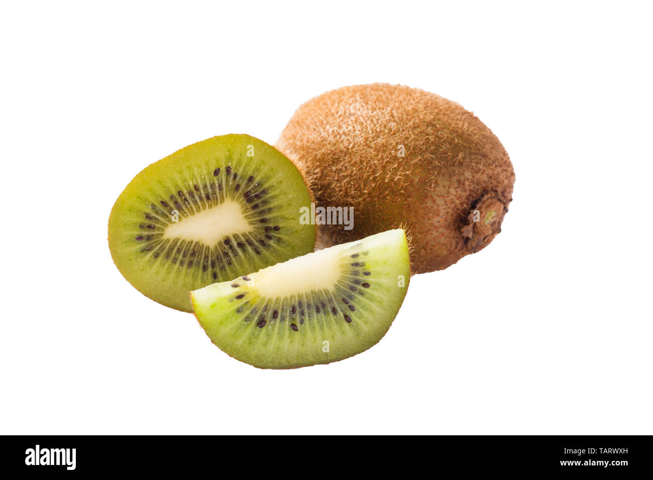 Kiwi fruit sliced segments isolated on white background cutout Stock ...