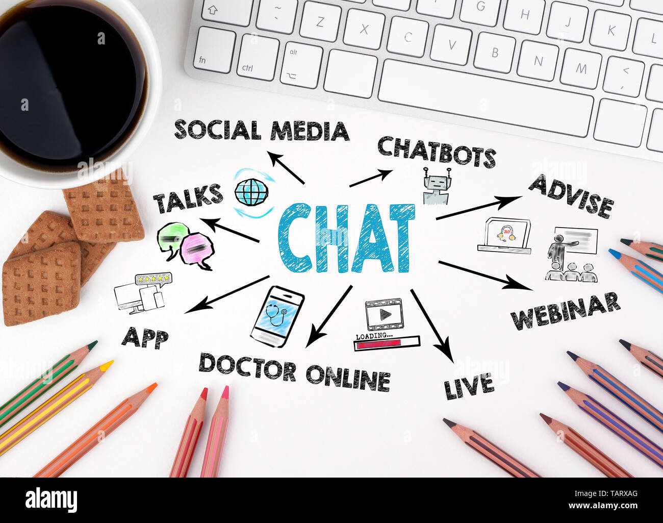 Chat, Communication Digital Web and social network Concept Stock Photo ...
