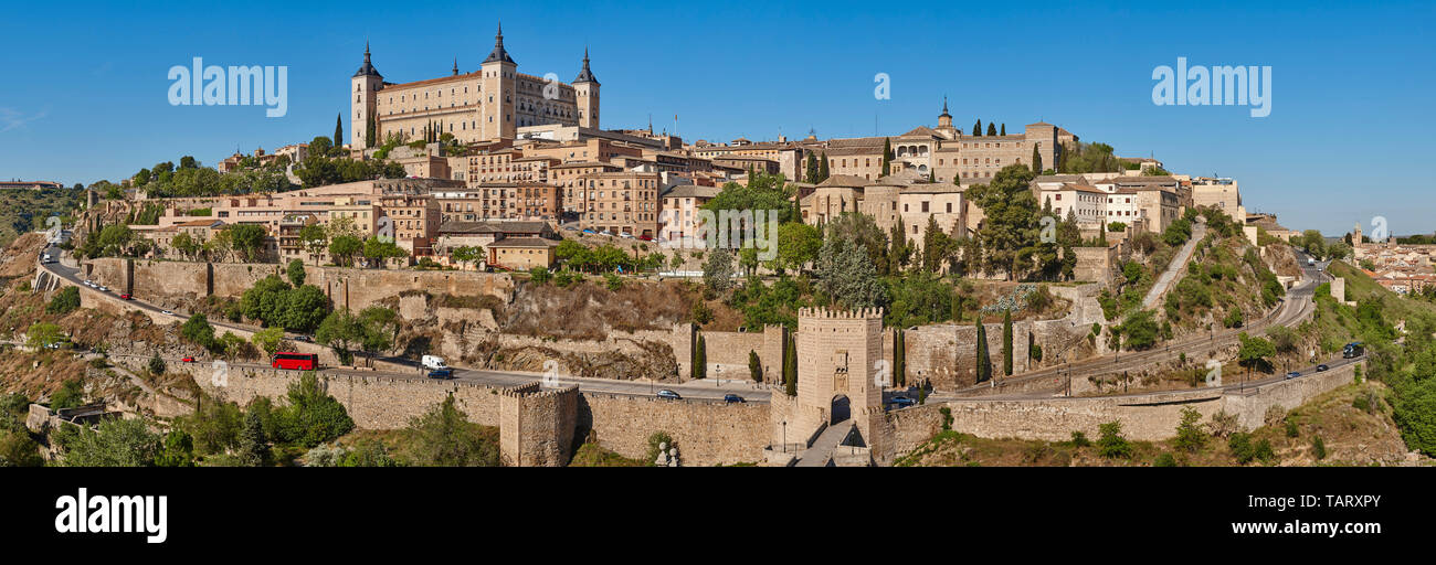 Toledo medieval city panoramic view. Spanish unesco traditional old ...