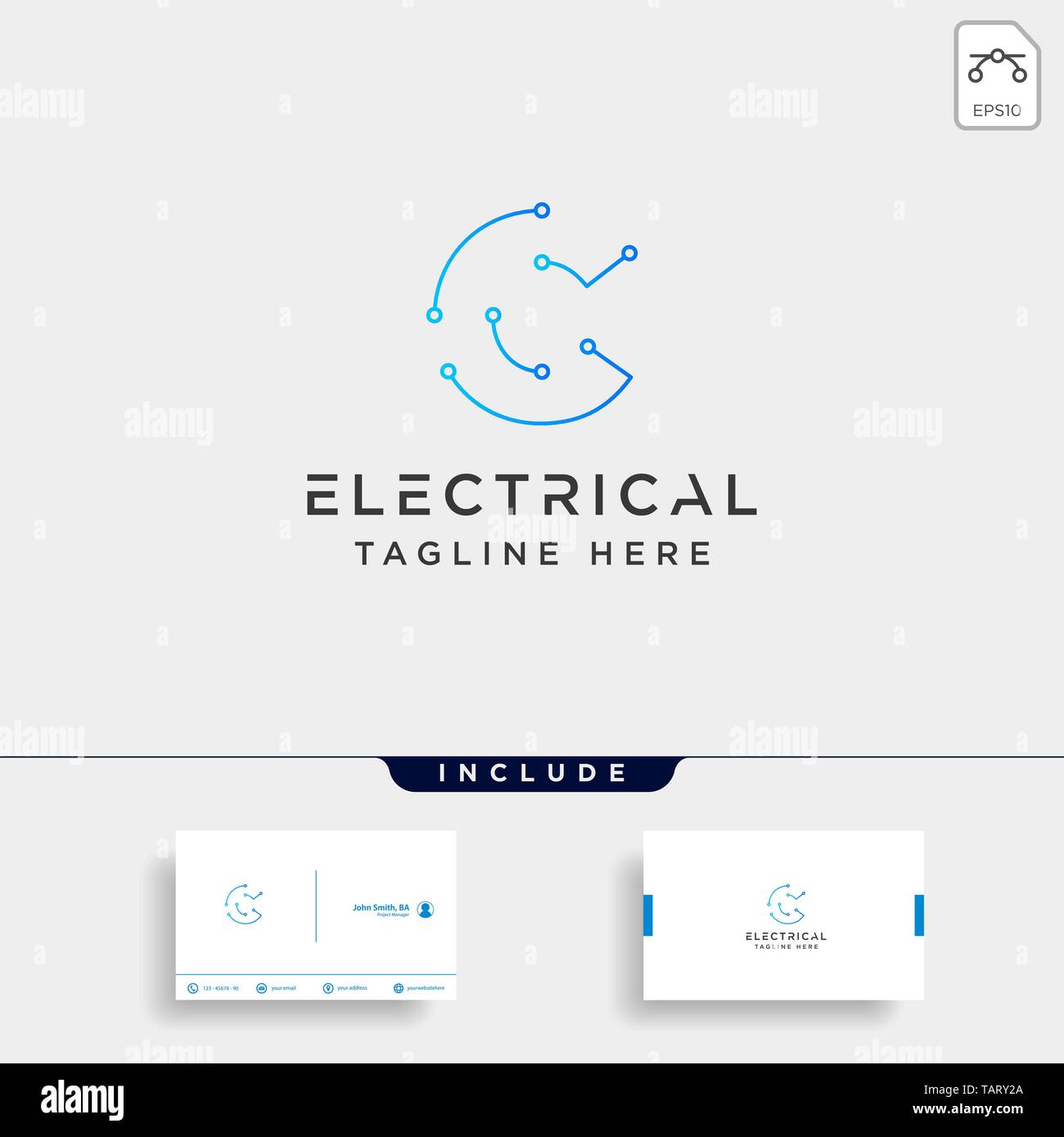 connect or electrical c logo design vector icon element isolated with ...