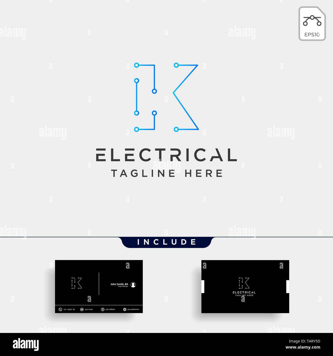 connect or electrical k logo design vector icon element isolated with ...