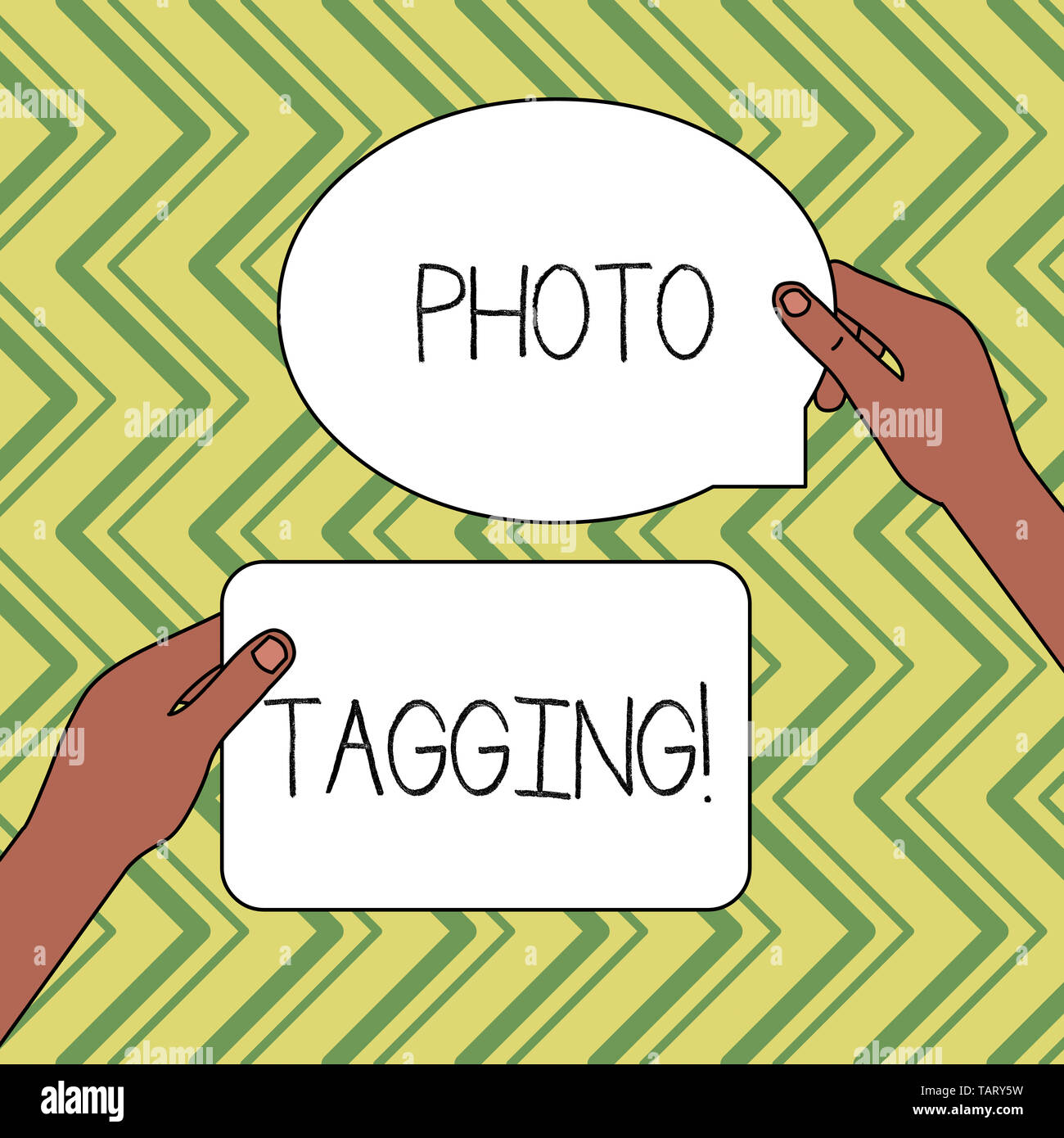 Word writing text Photo Tagging. Business photo showcasing identify ...