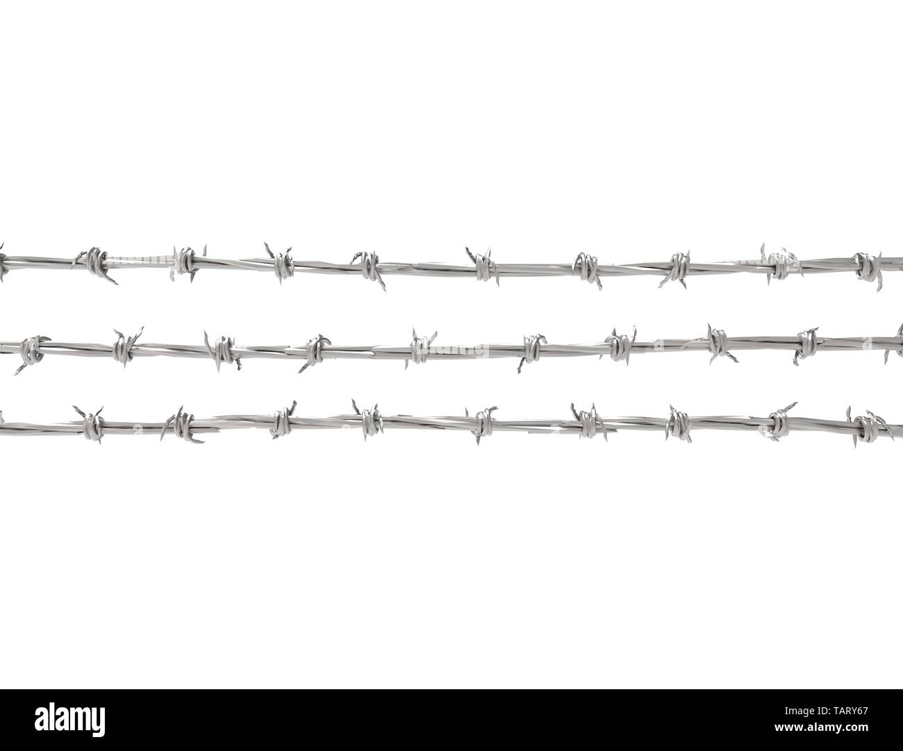 3D rendering of bardbed wire isolated on white background Stock Photo ...