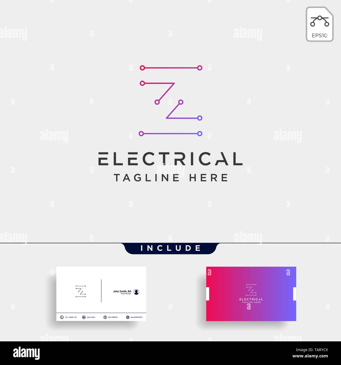 connect or electrical z logo design vector icon element isolated with ...