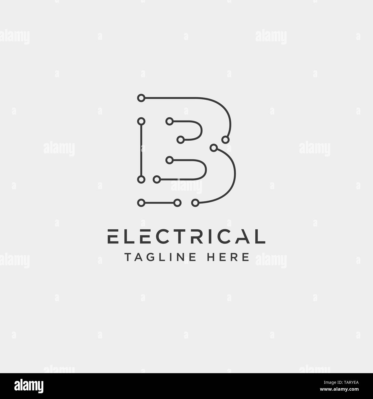 connect or electrical b logo design vector icon element isolated ...