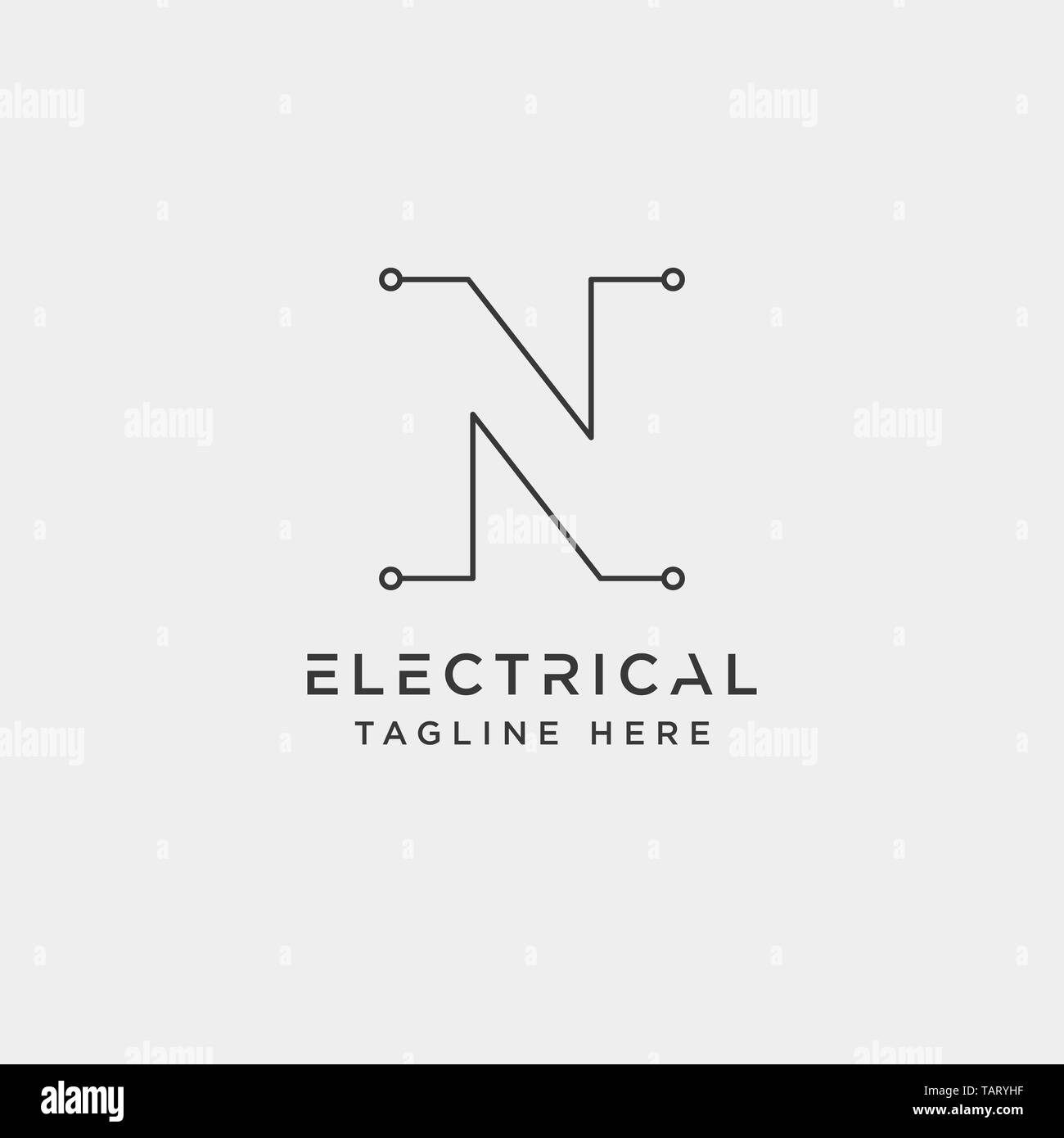 connect or electrical n logo design vector icon element isolated ...