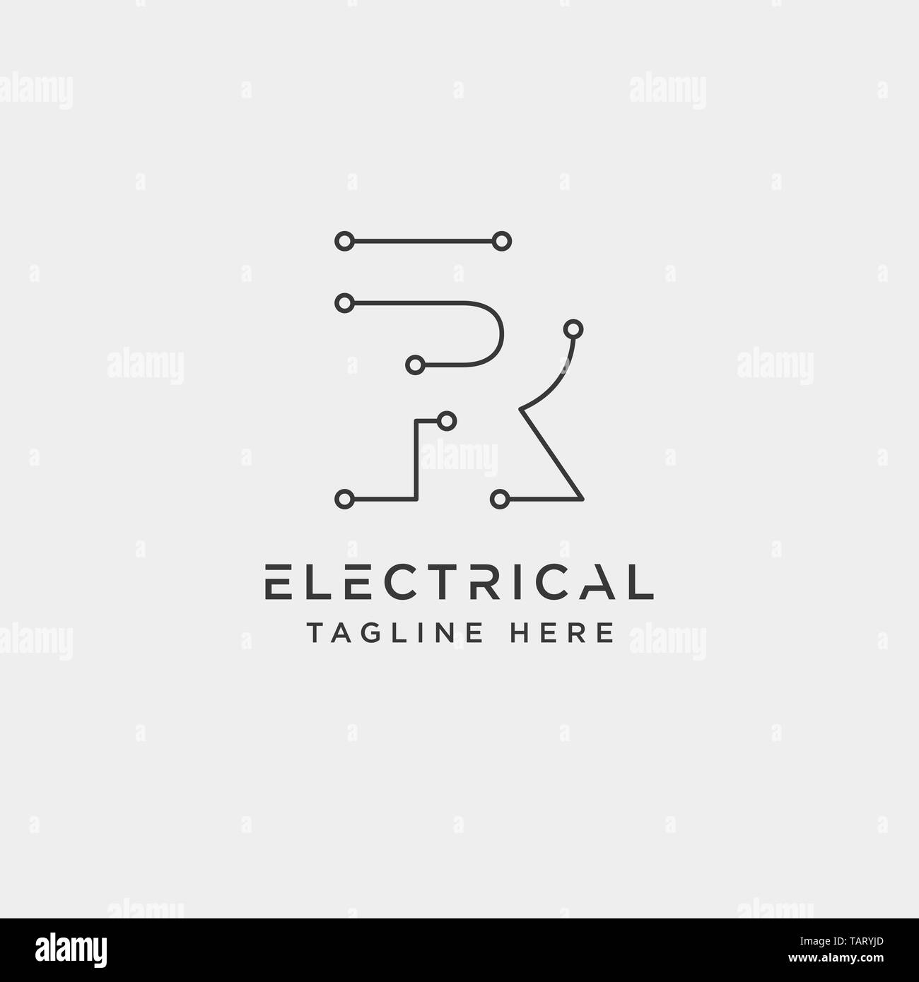 connect or electrical r logo design vector icon element isolated ...