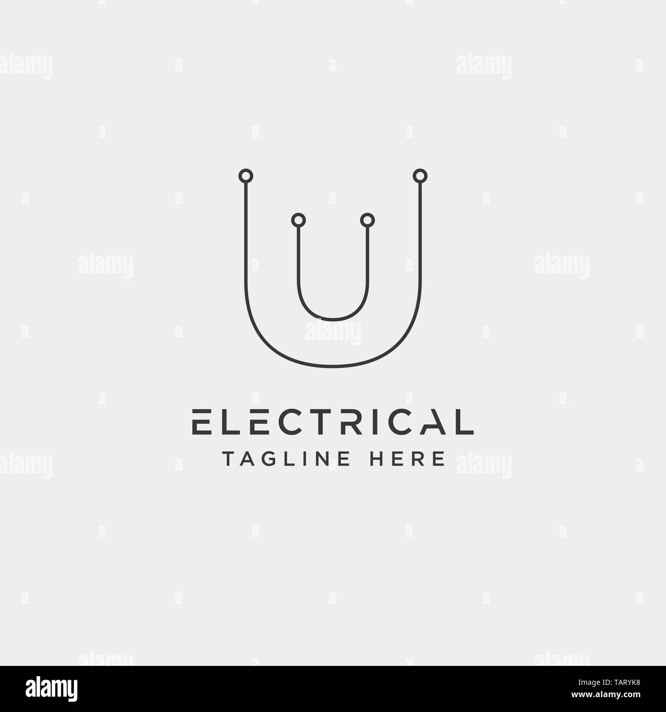connect or electrical u logo design vector icon element isolated ...