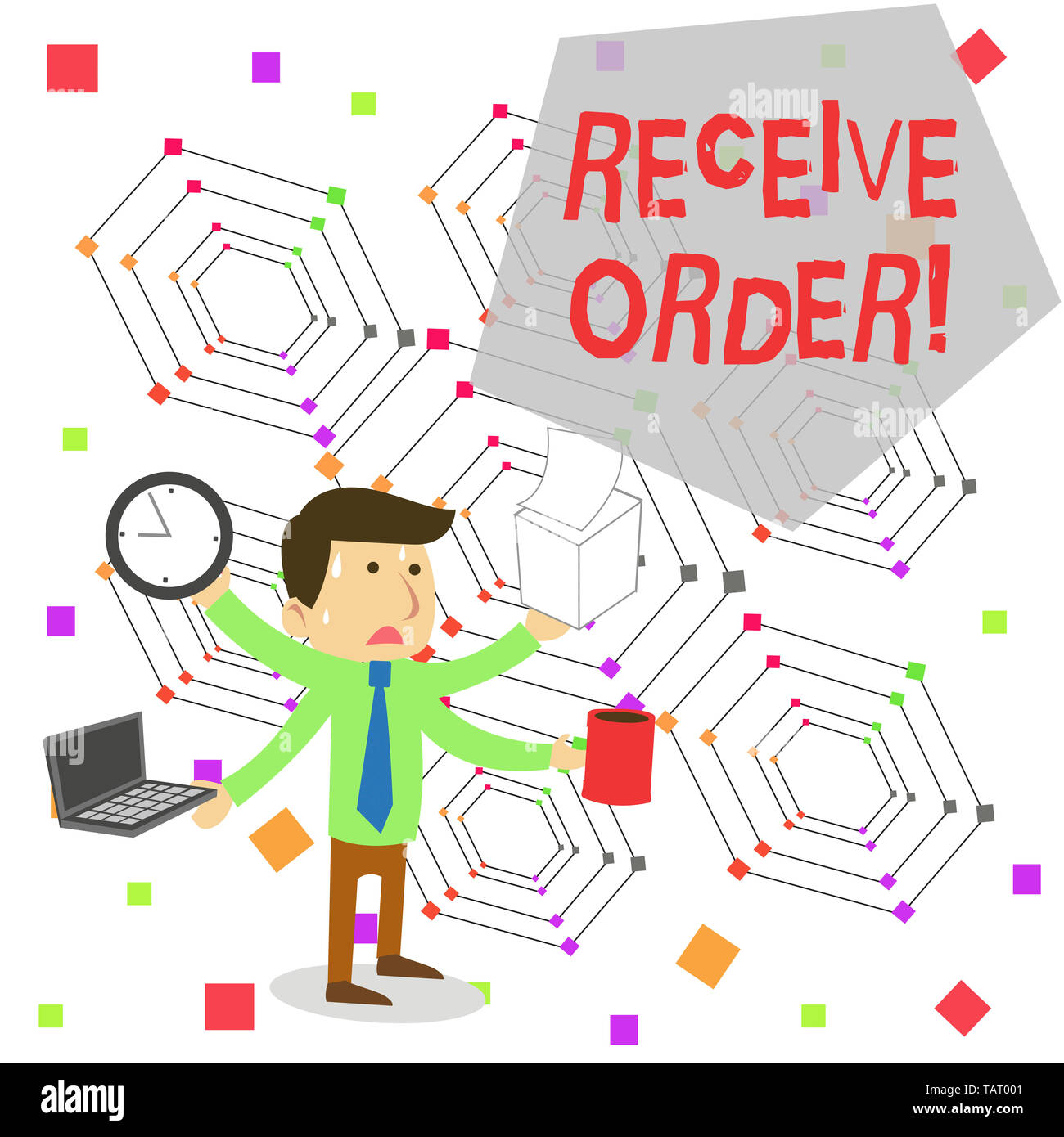 Writing note showing Receive Order. Business concept for delivered and ...