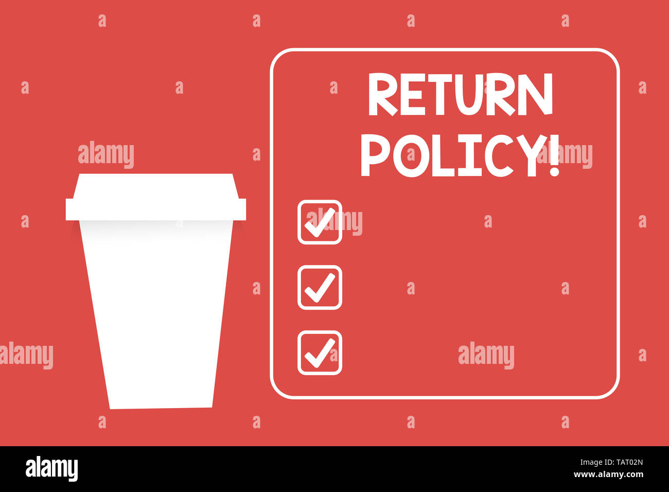 Word writing text Return Policy. Business photo showcasing return or ...