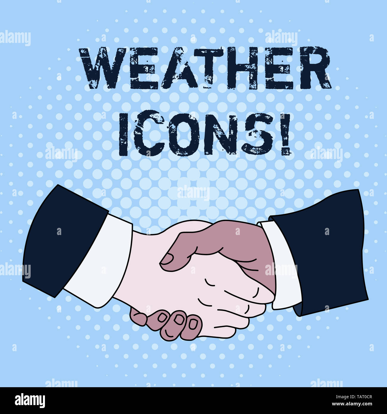 Text sign showing Weather Icons. Business photo showcasing Plotted on a ...