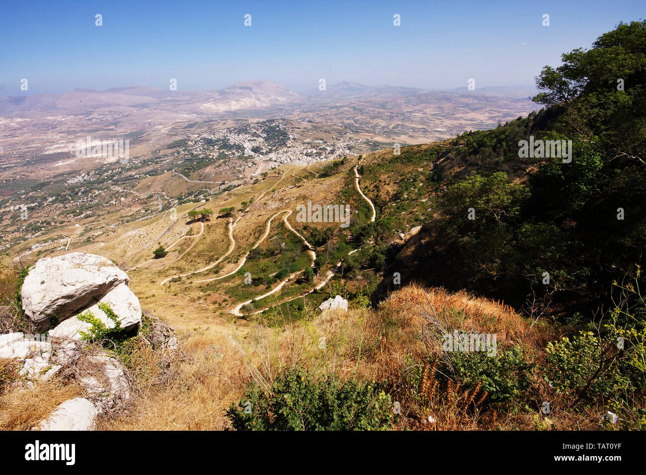 Aerial beautiful town erice in hi-res stock photography and images - Alamy