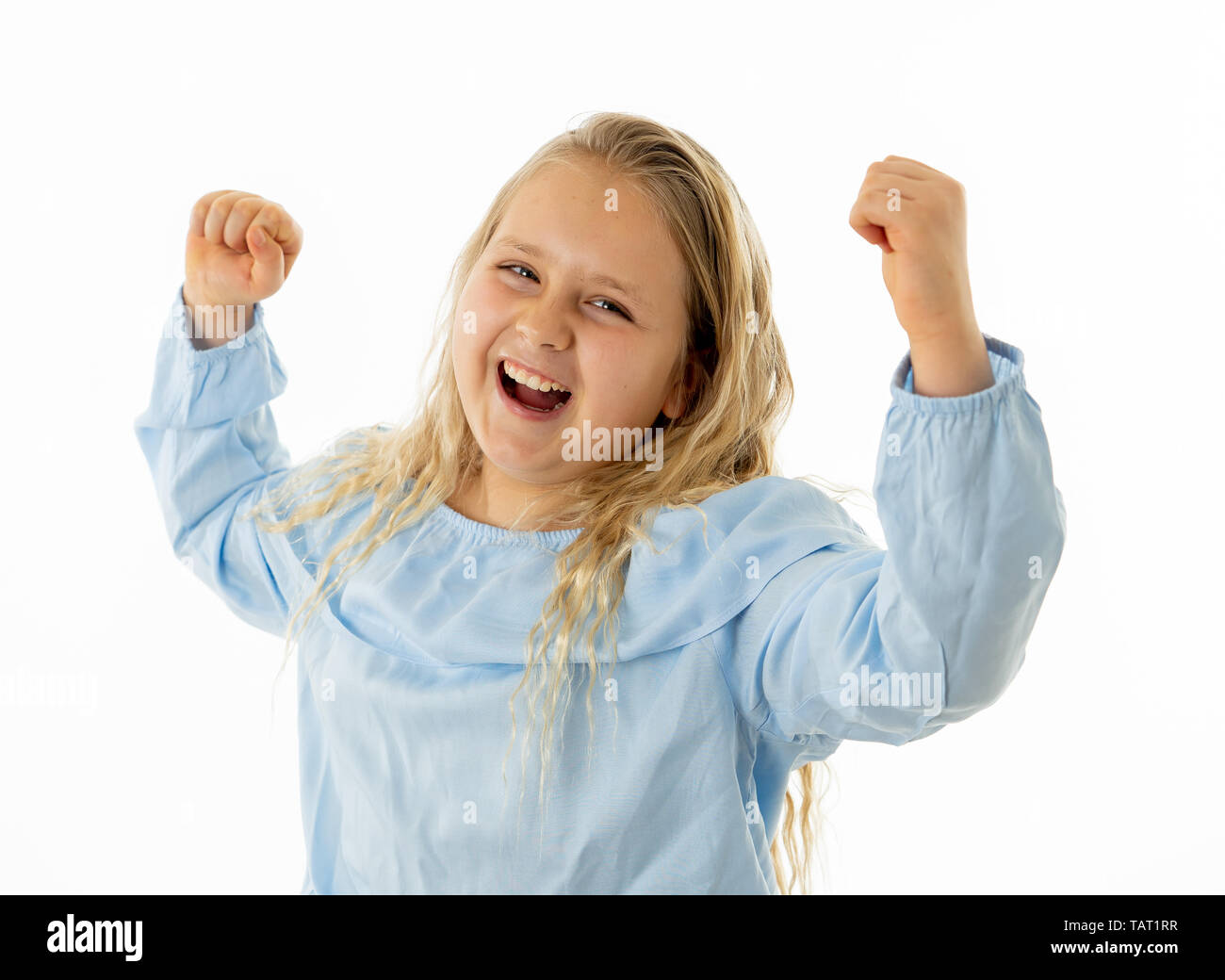 Close up portrait. Cute charming happy, excited, funny, cheerful young ...