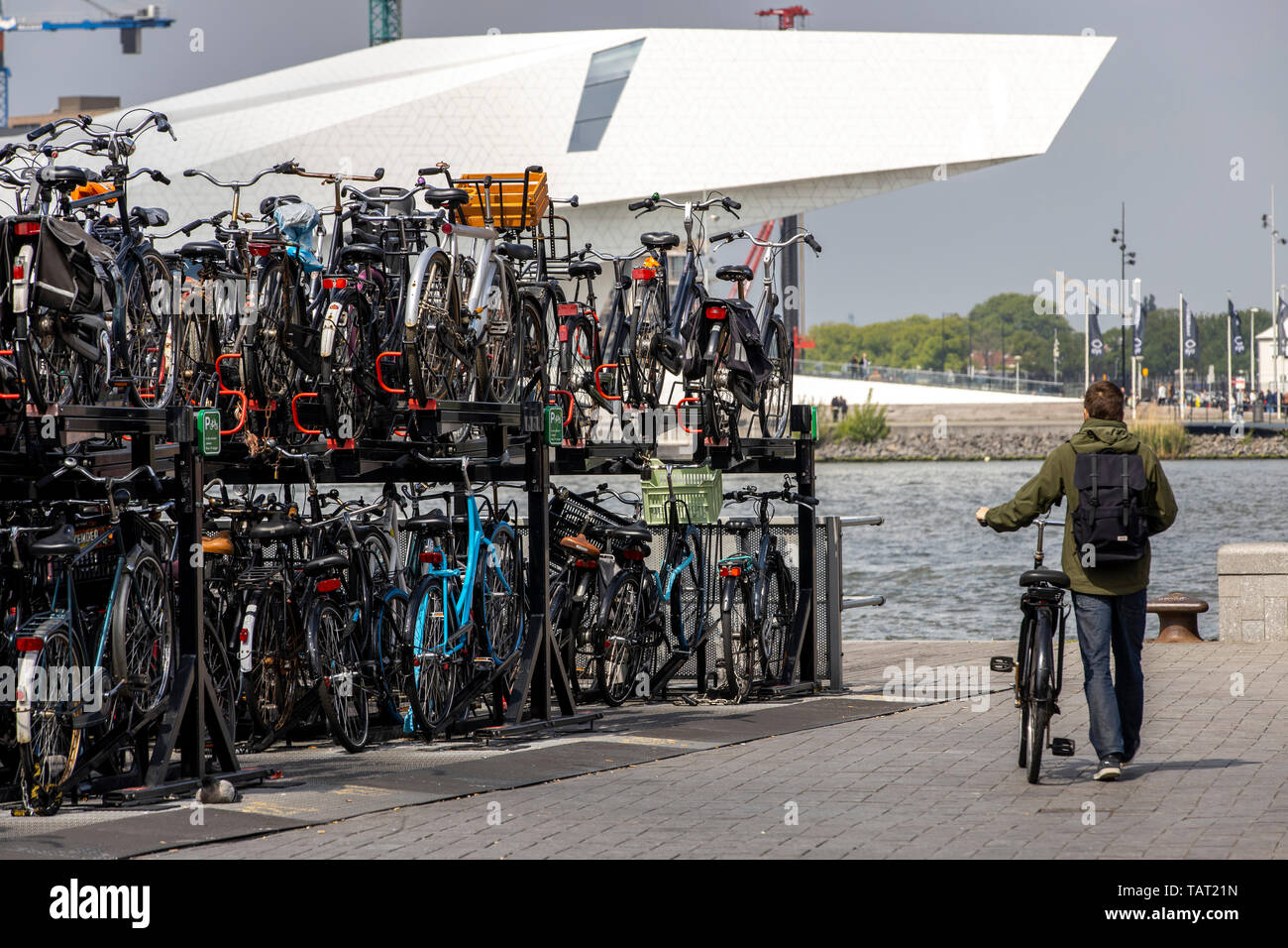Amsterdam, Netherlands, bicycle parking garage, parking space for bikes ...