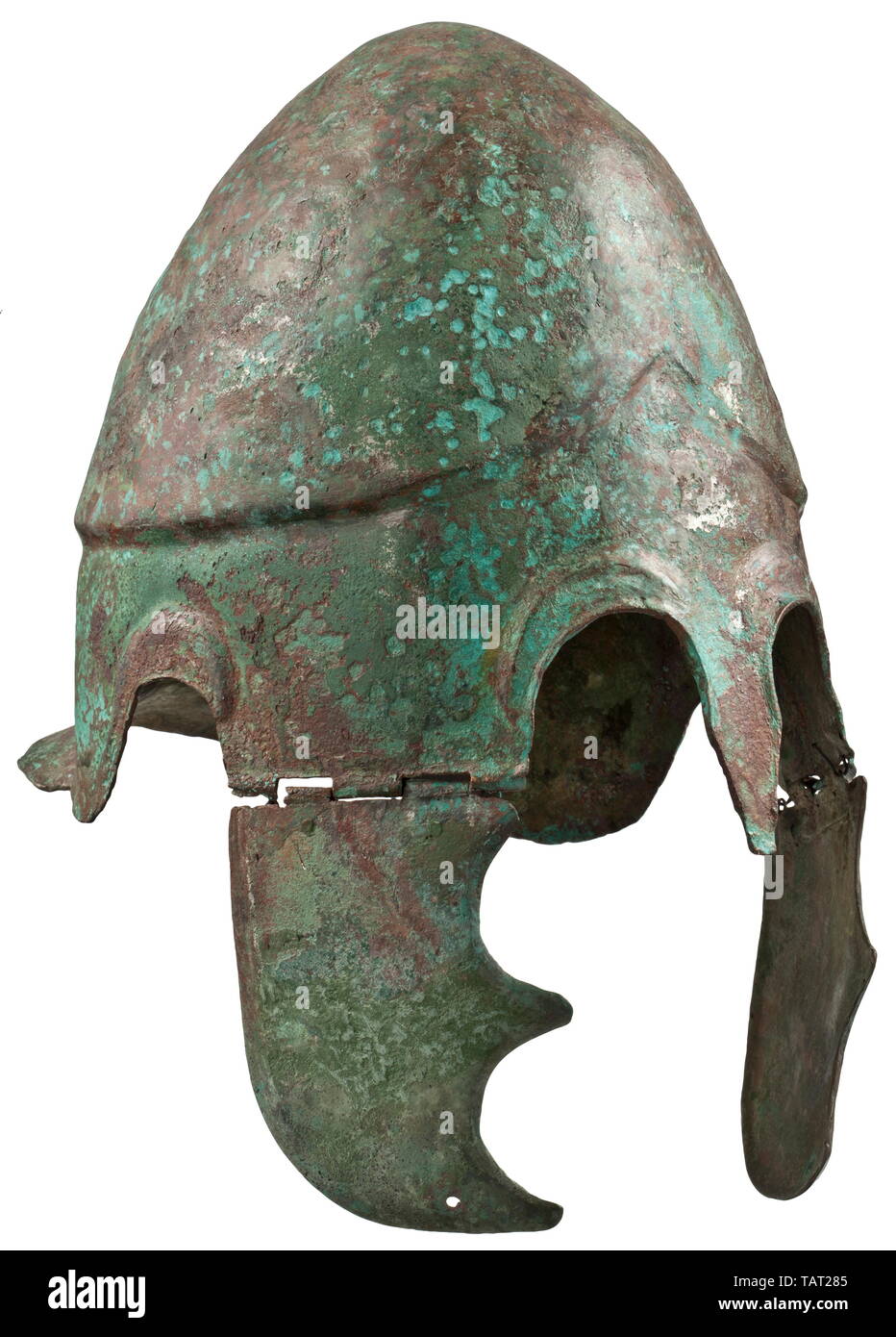 A Chalcidian helmet, type V, early 4th century BC, Bronze helmet ...