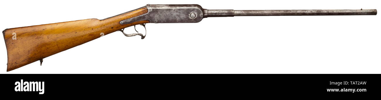 A Guycot Chain Rifle, circa 1878, External octagonal barrel with round ...