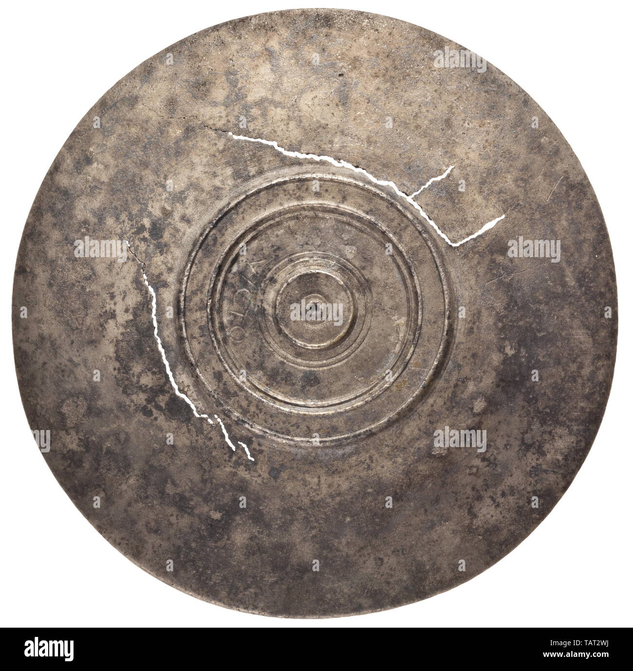 A late Roman silver plate with bust, 4th century, Slightly domed plate ...