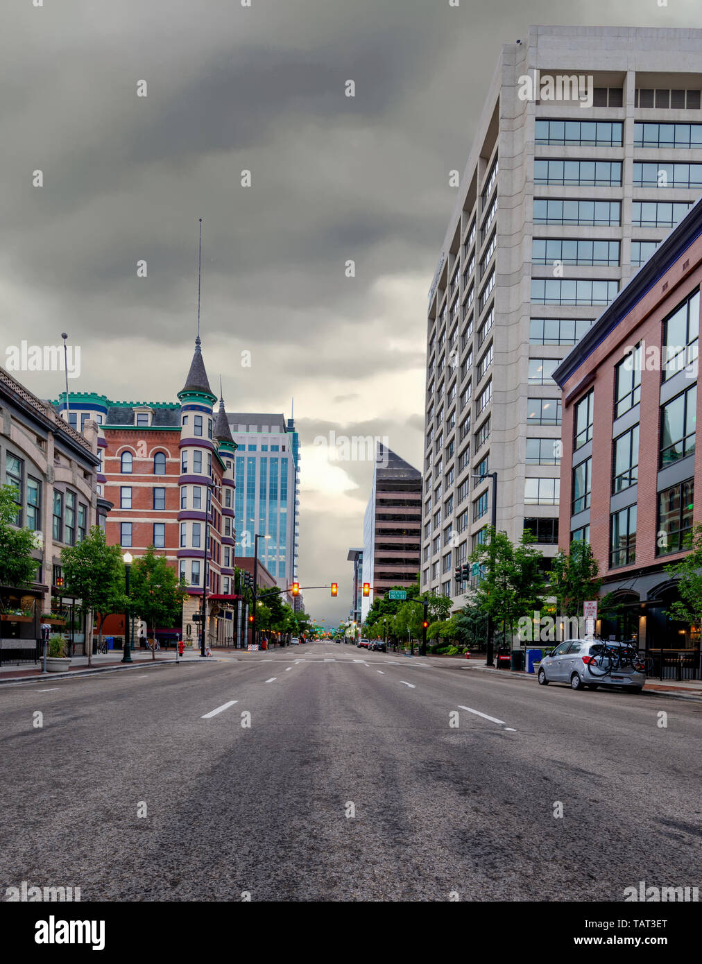 Tall buildings line main street in downtown Boise Idaho Stock Photo - Alamy