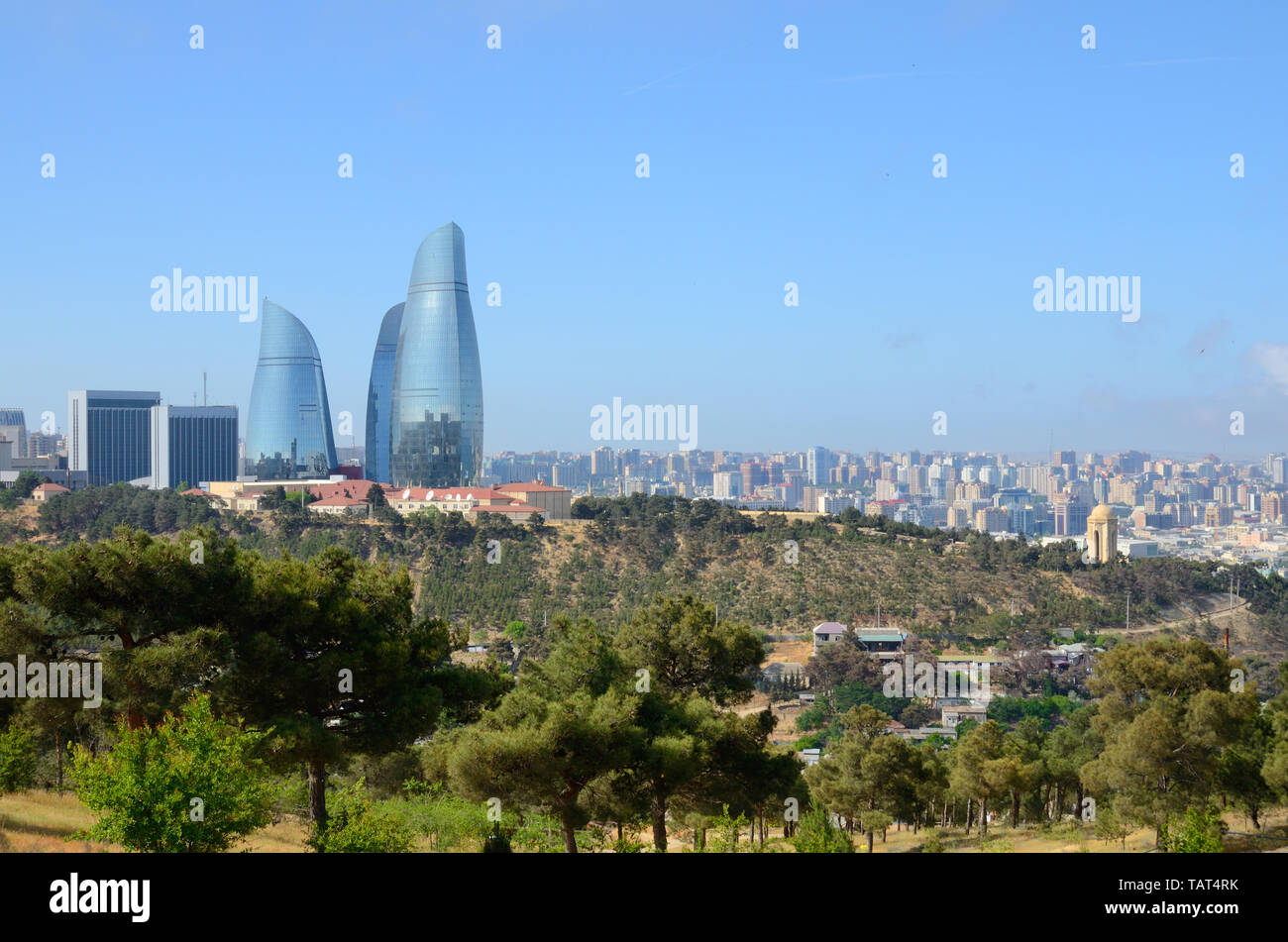 Panoramic view with modern and old buildings from the mountainous part ...