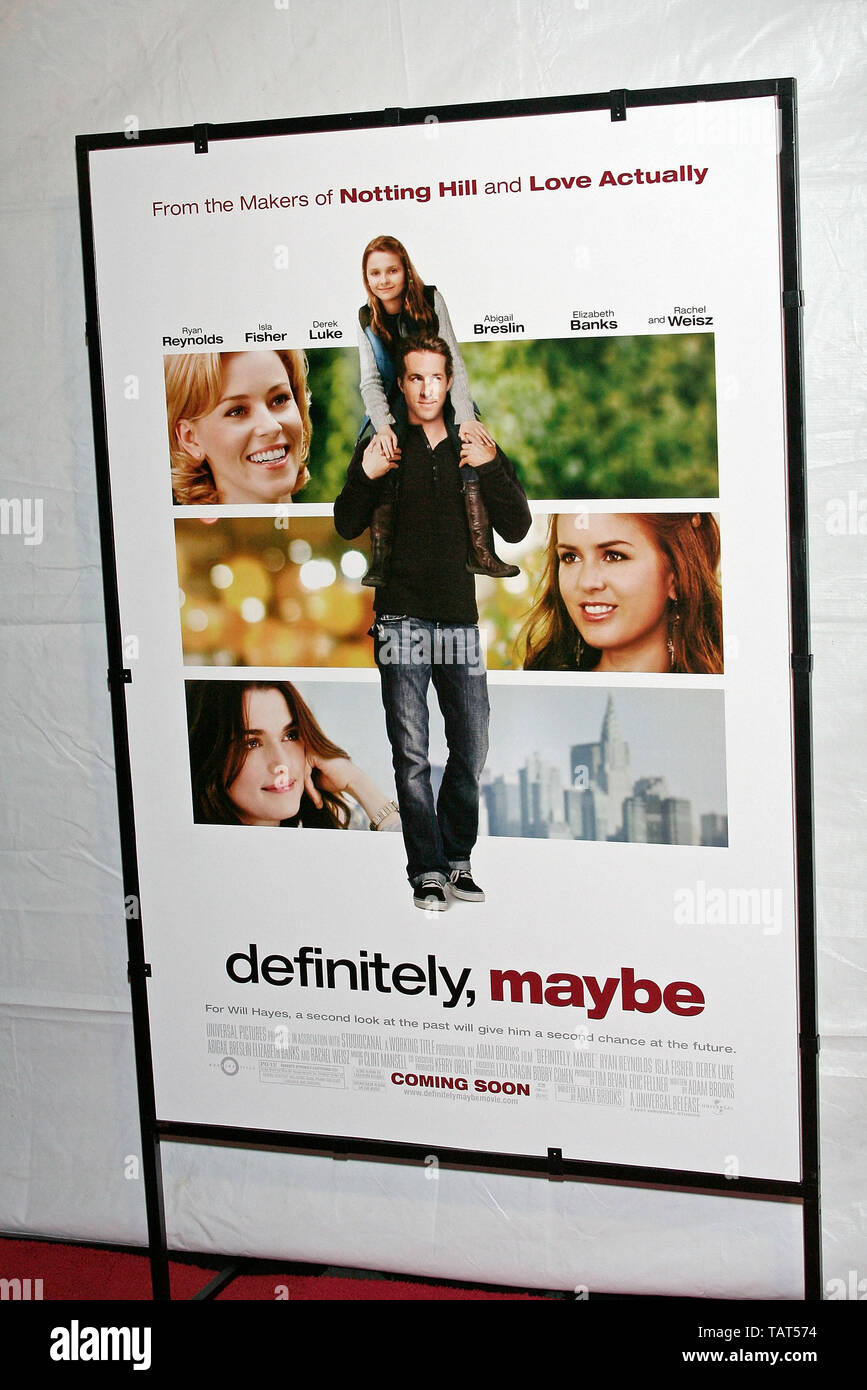 New York, USA. 12 February, 2008. Atmosphere, poster at the World ...