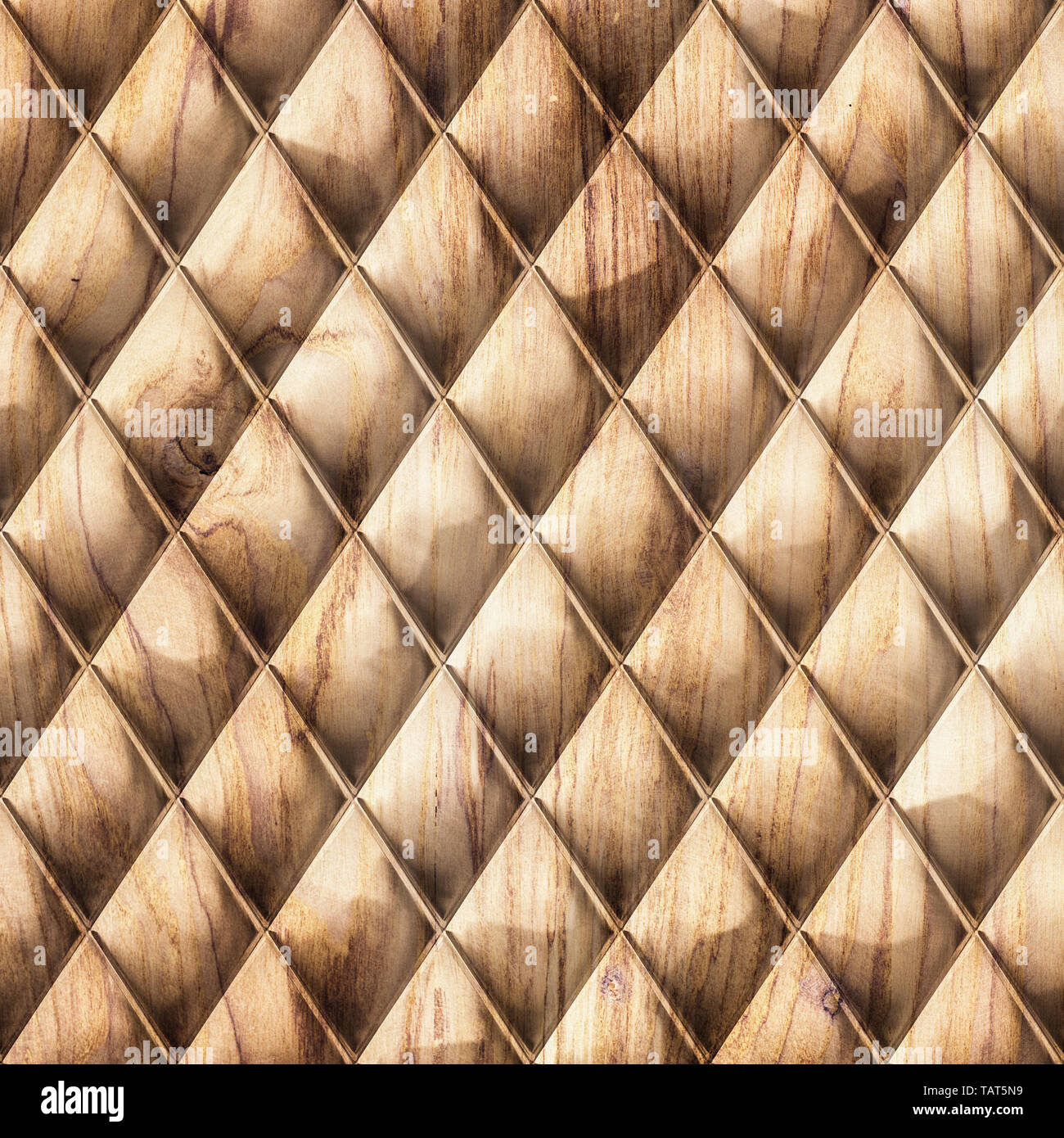 Carved geometric pattern on wood background seamless texture, 3d ...