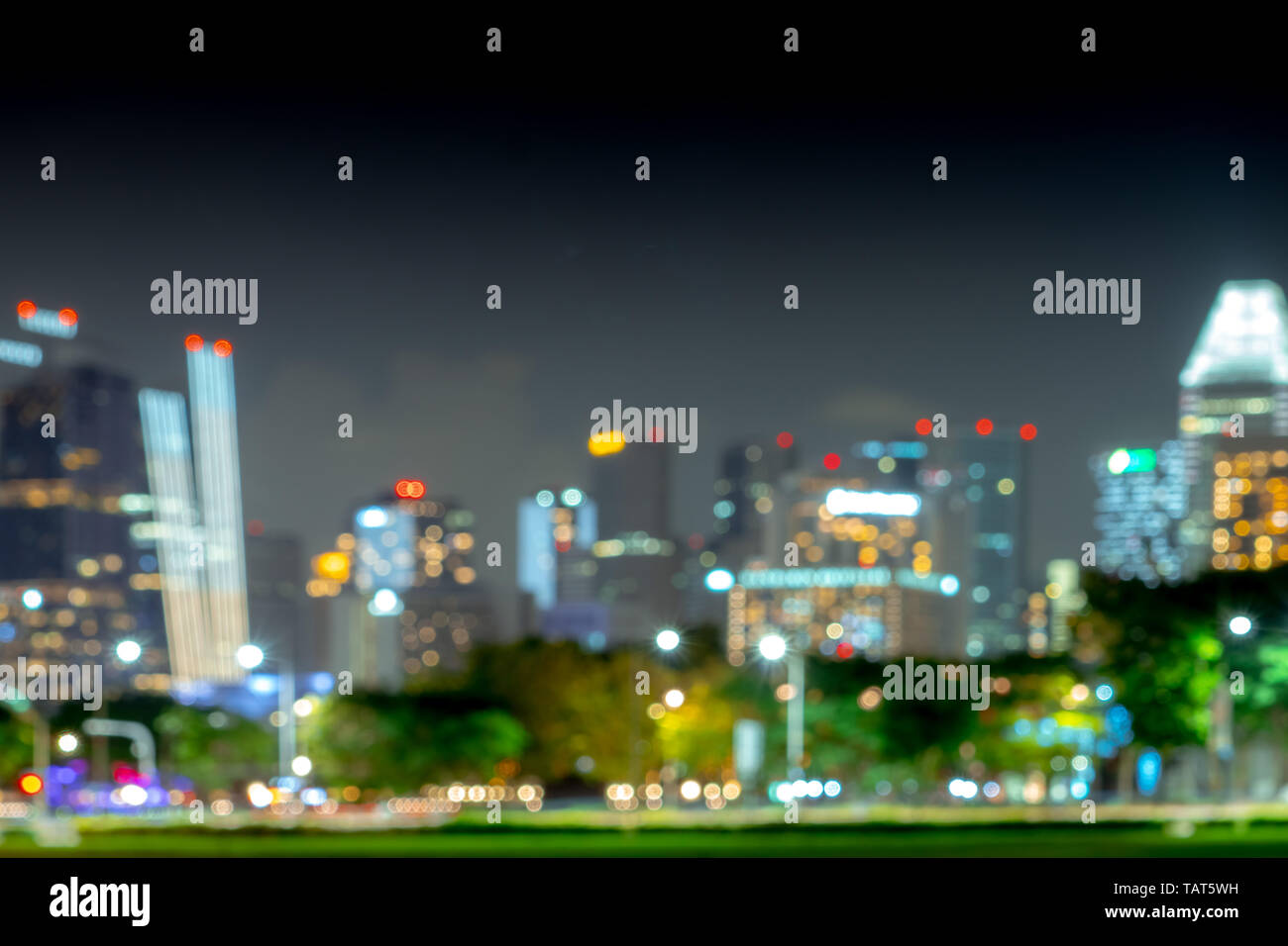 Blurred bokeh background of cityscape. Business and financial center ...