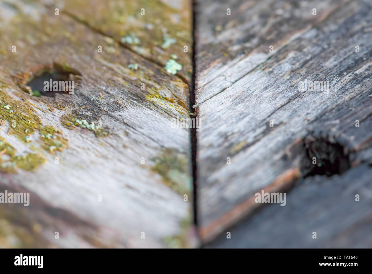 Abstract symmetrical nature background of weathered wooden railing at ...