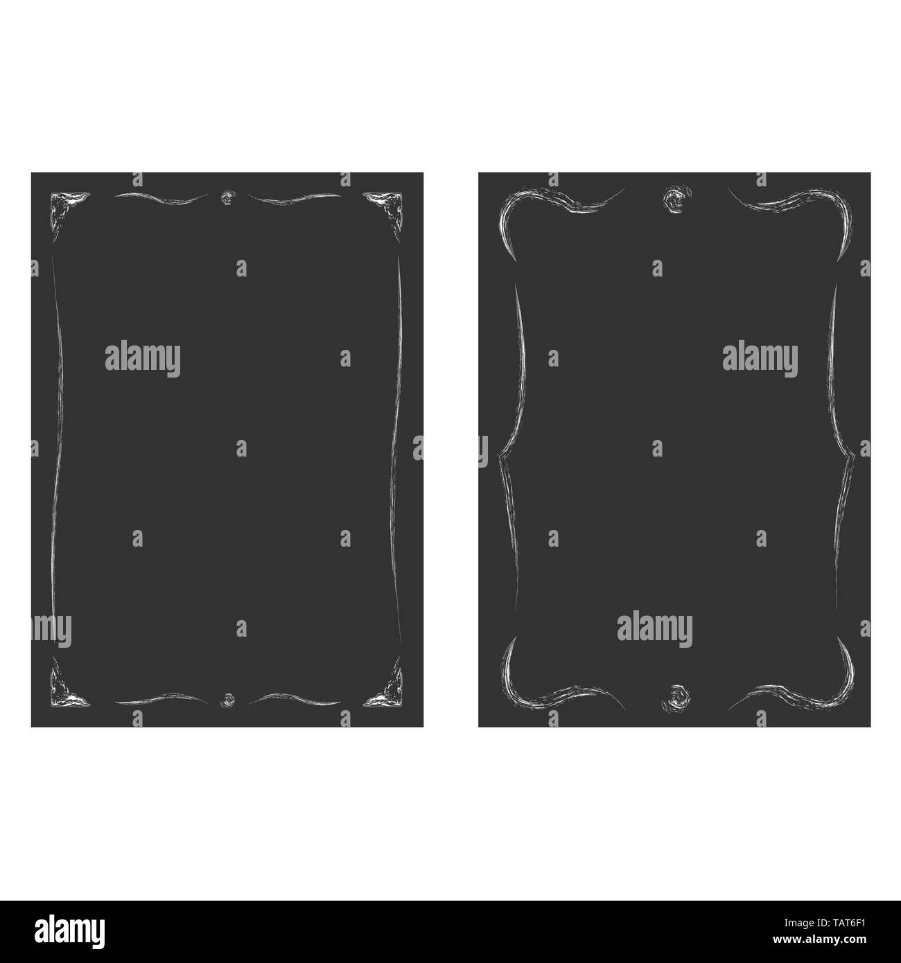 Vintage vignettes frames set on the black chalkboards Stock Vector ...