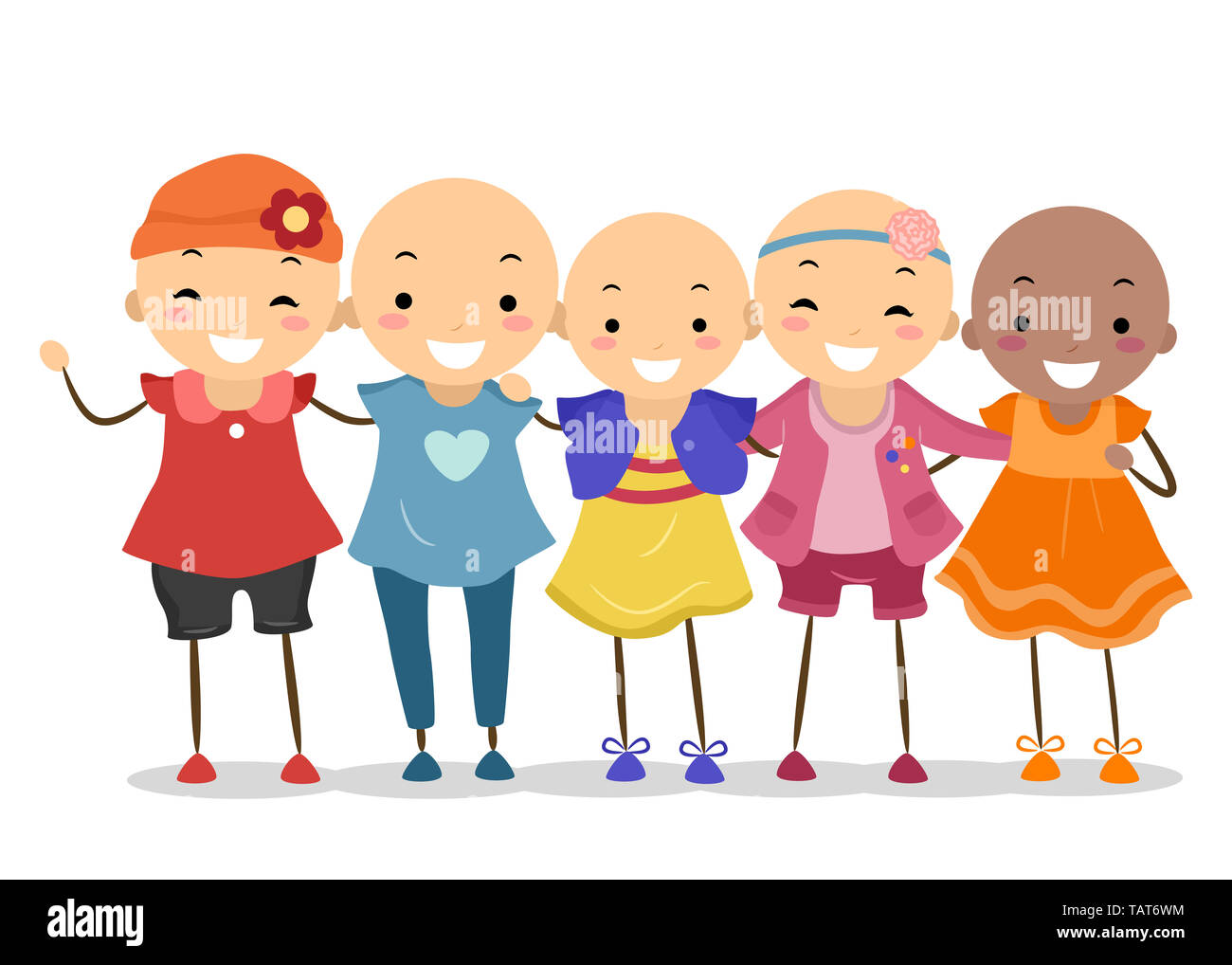 Illustration of Bald Stickman Kids Together with Alopecia Stock Photo ...