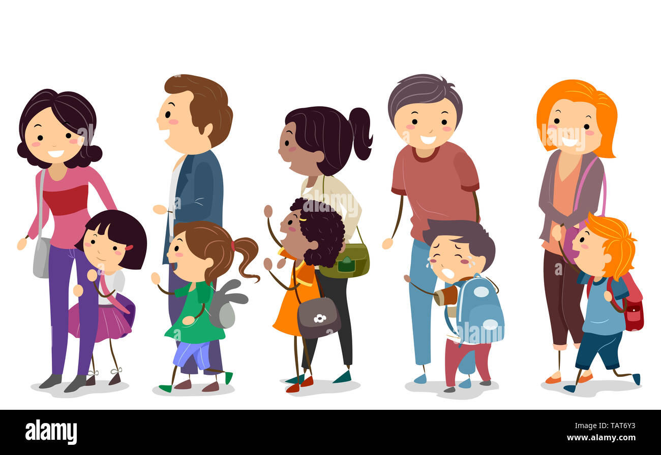 Children Lined Up Clipart