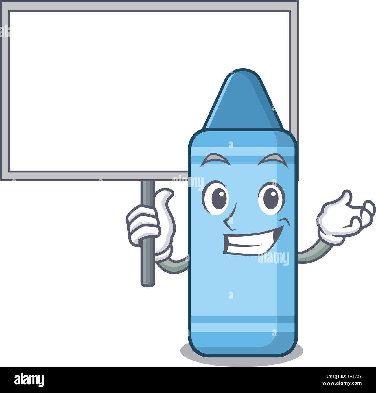 Bring board blue crayon isolated in the mascot Stock Vector Image & Art ...