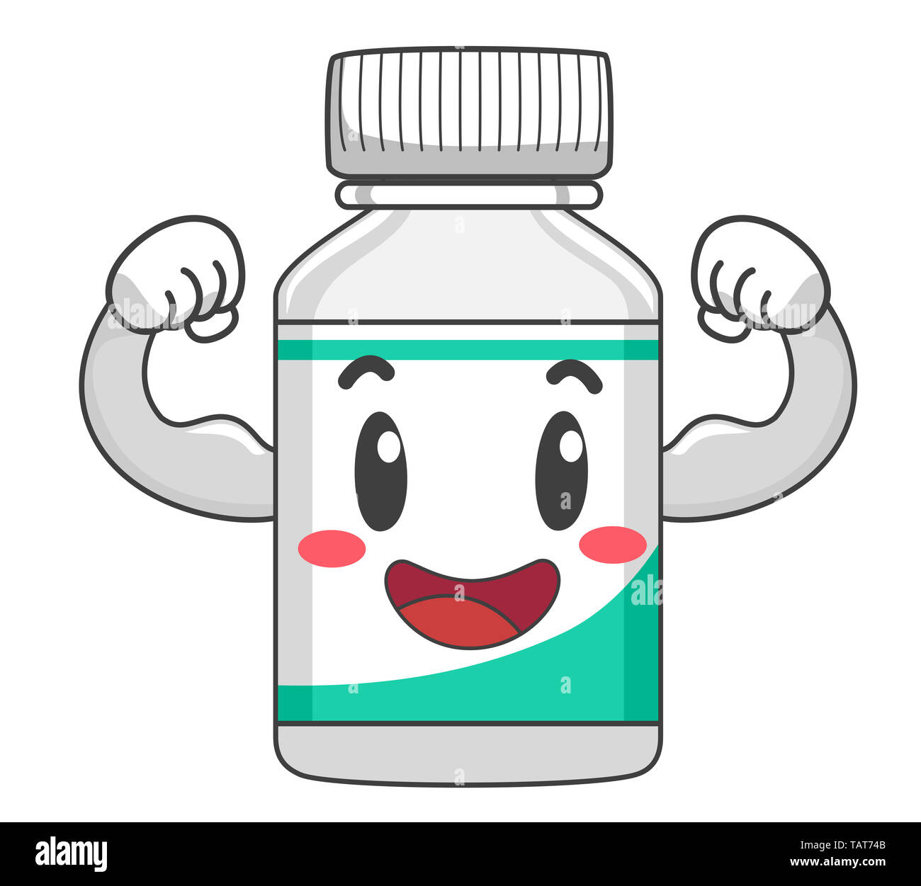 Illustration of a Vitamin Bottle or Medicine Mascot Posing and Showing ...
