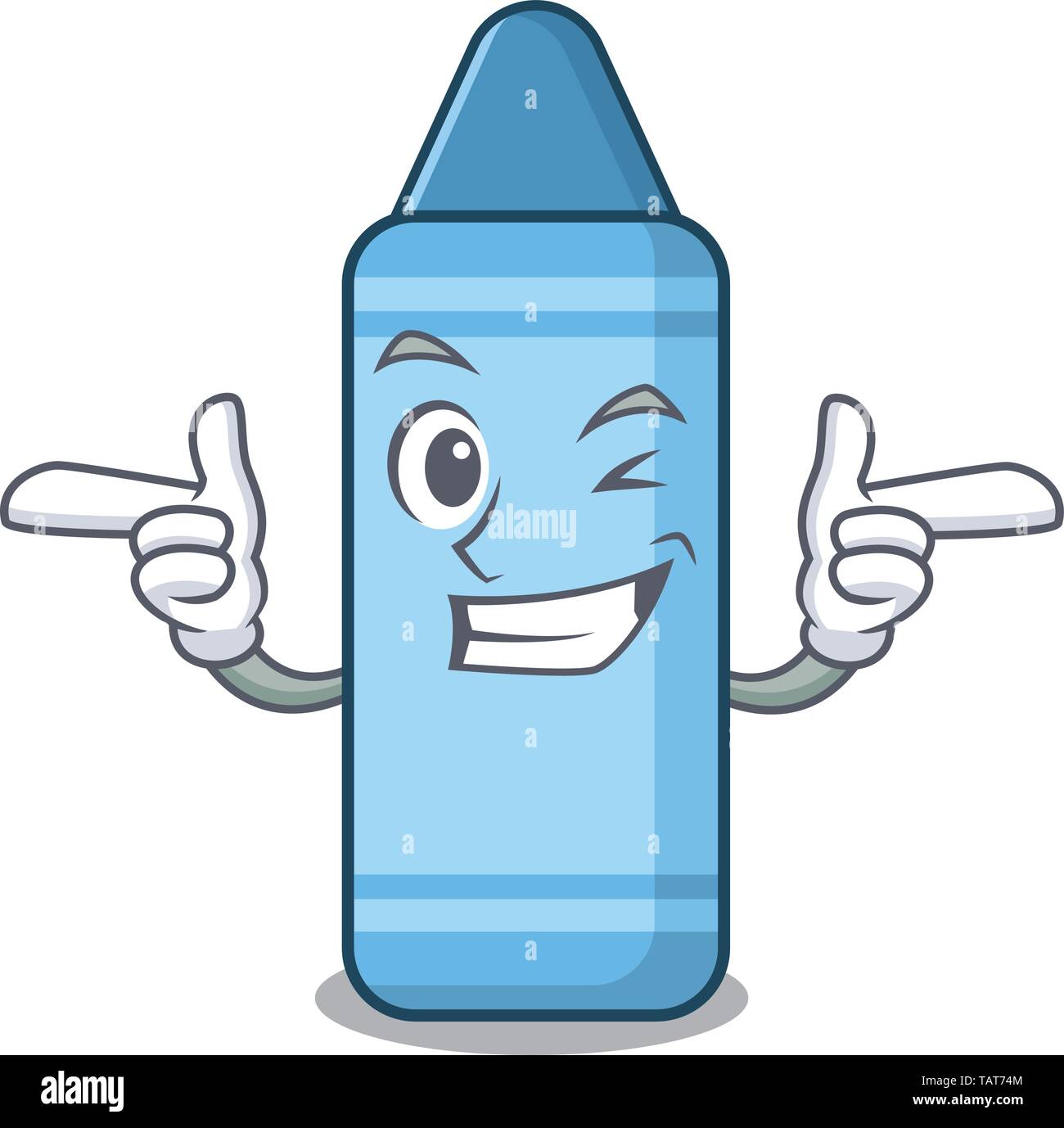 Wink blue crayon in the cartoon column Stock Vector Image & Art - Alamy