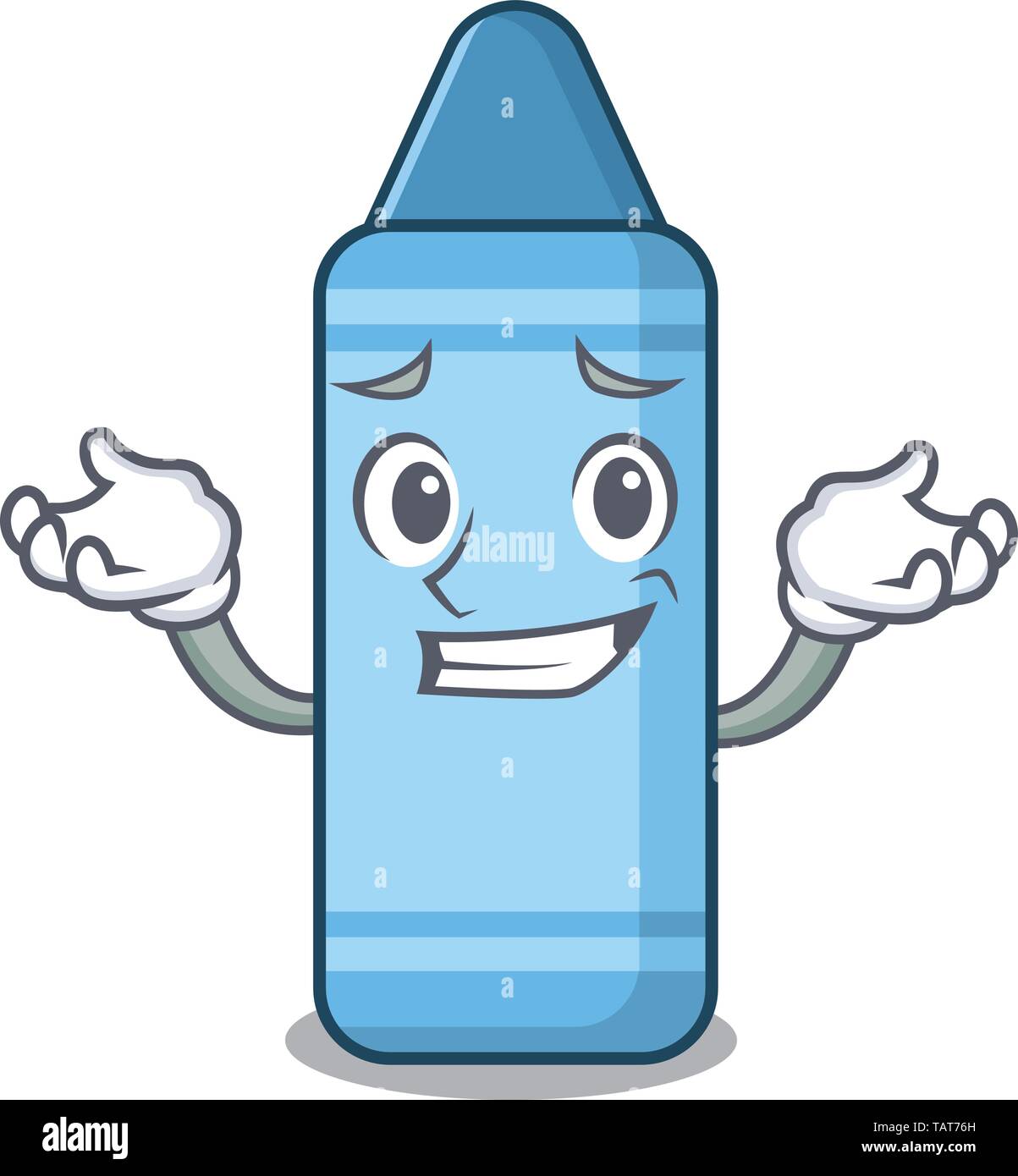 Grinning blue crayon in the cartoon column Stock Vector Image & Art - Alamy