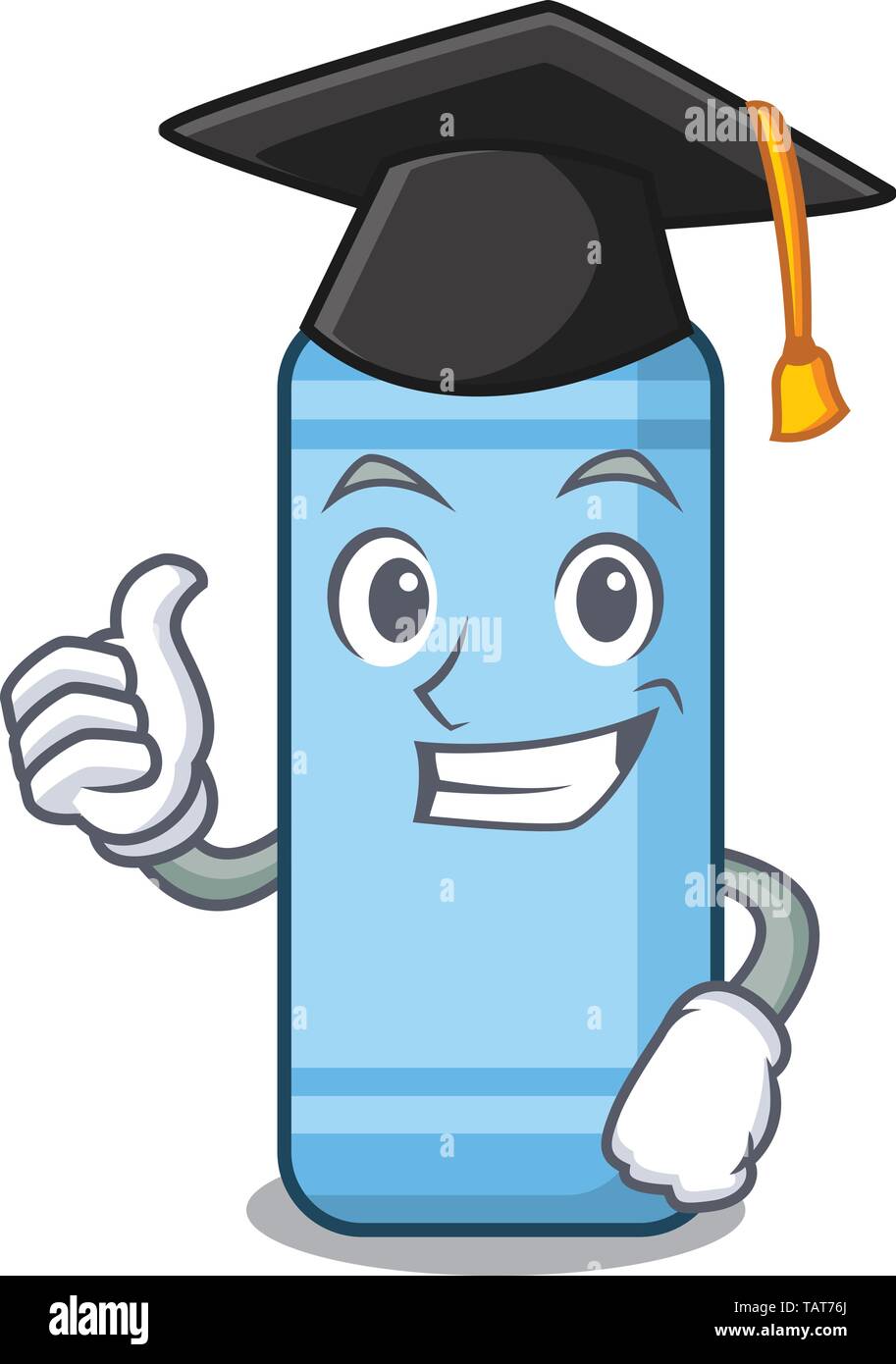 Graduation blue crayon in the cartoon column Stock Vector Image & Art ...