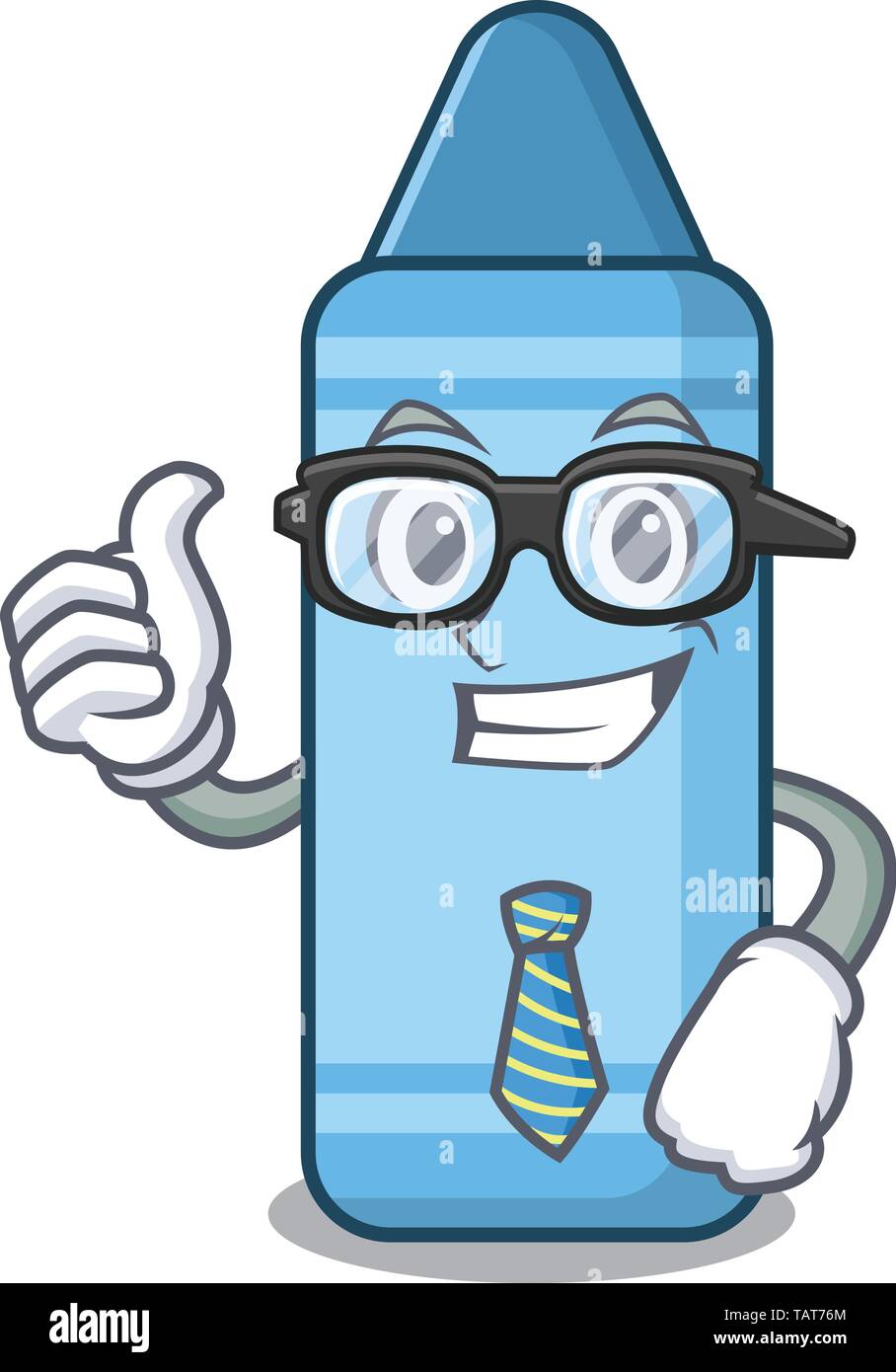 Businessman blue crayon in the cartoon column Stock Vector Image & Art ...