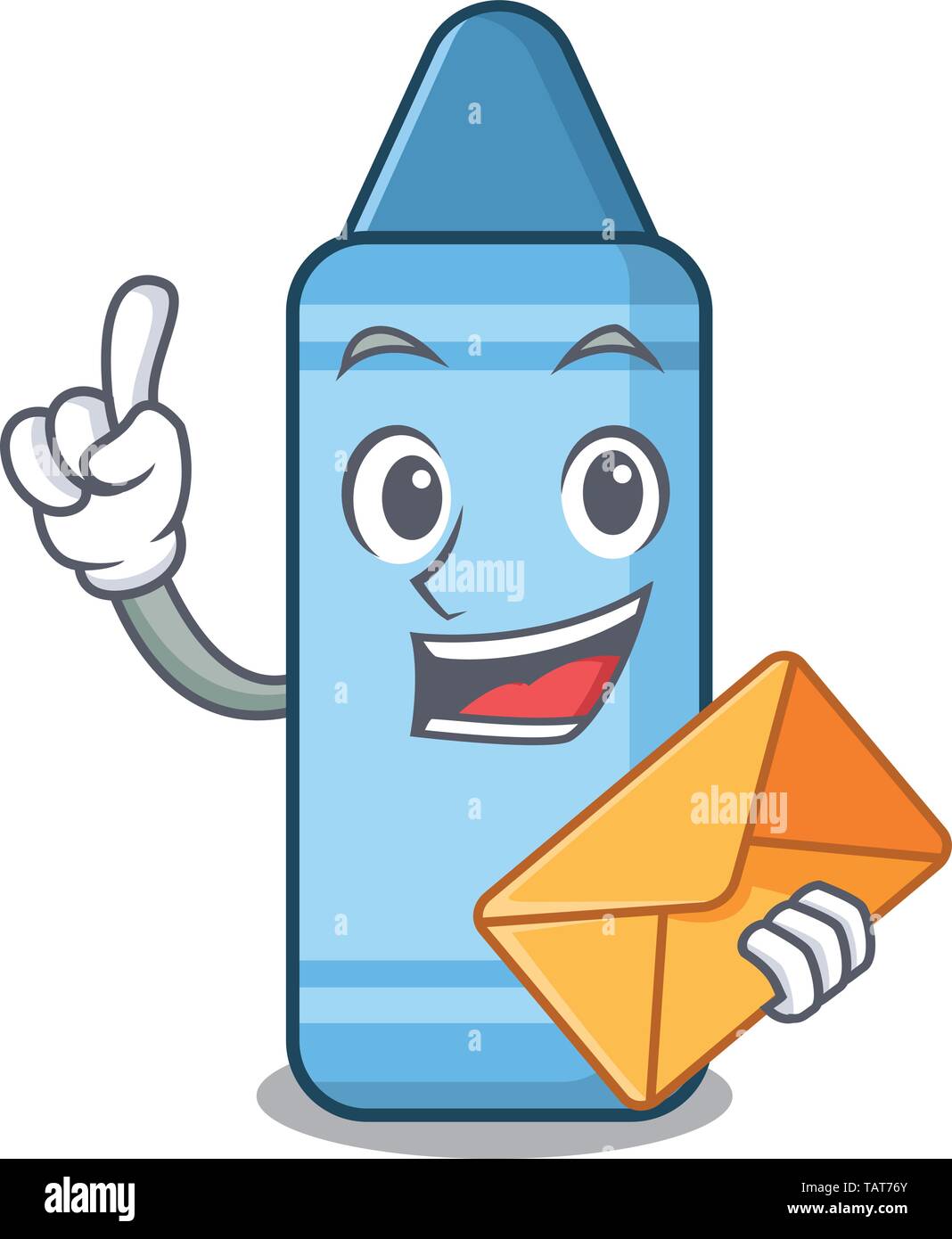 With envelope blue crayon in the cartoon column Stock Vector Image ...