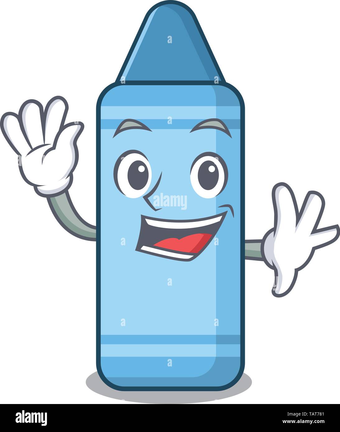 Waving blue crayon in the cartoon column Stock Vector Image & Art - Alamy