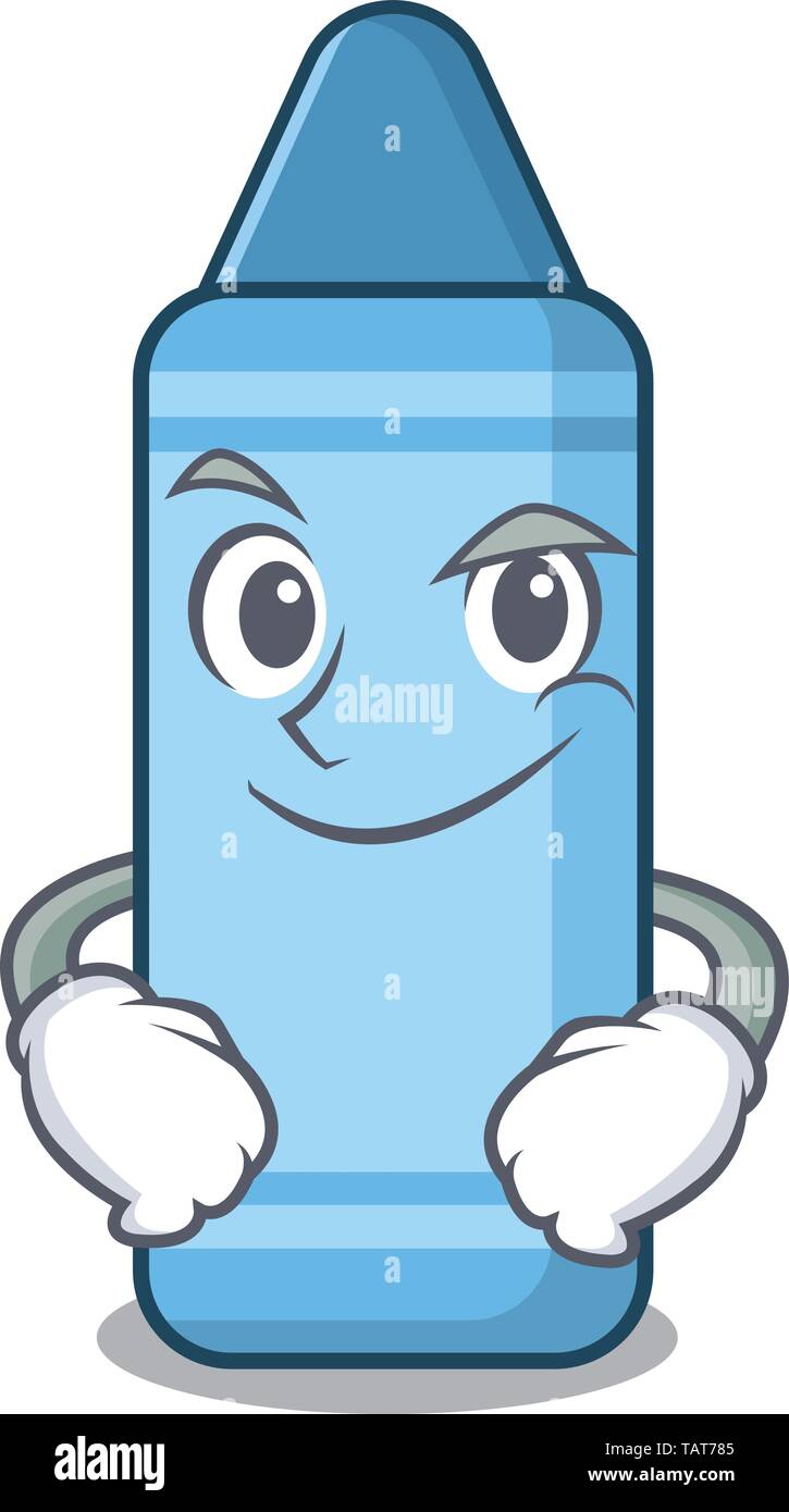Smirking blue crayon in the cartoon column Stock Vector Image & Art - Alamy