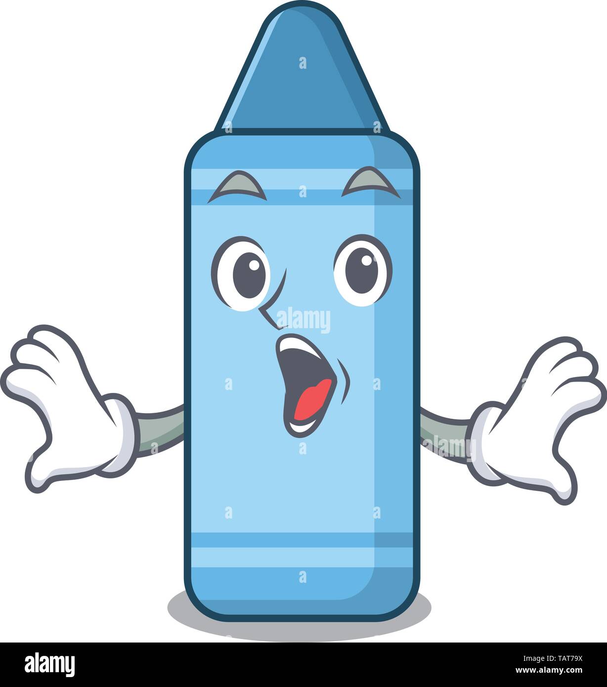 Surprised blue crayon in the character shape Stock Vector Image & Art ...