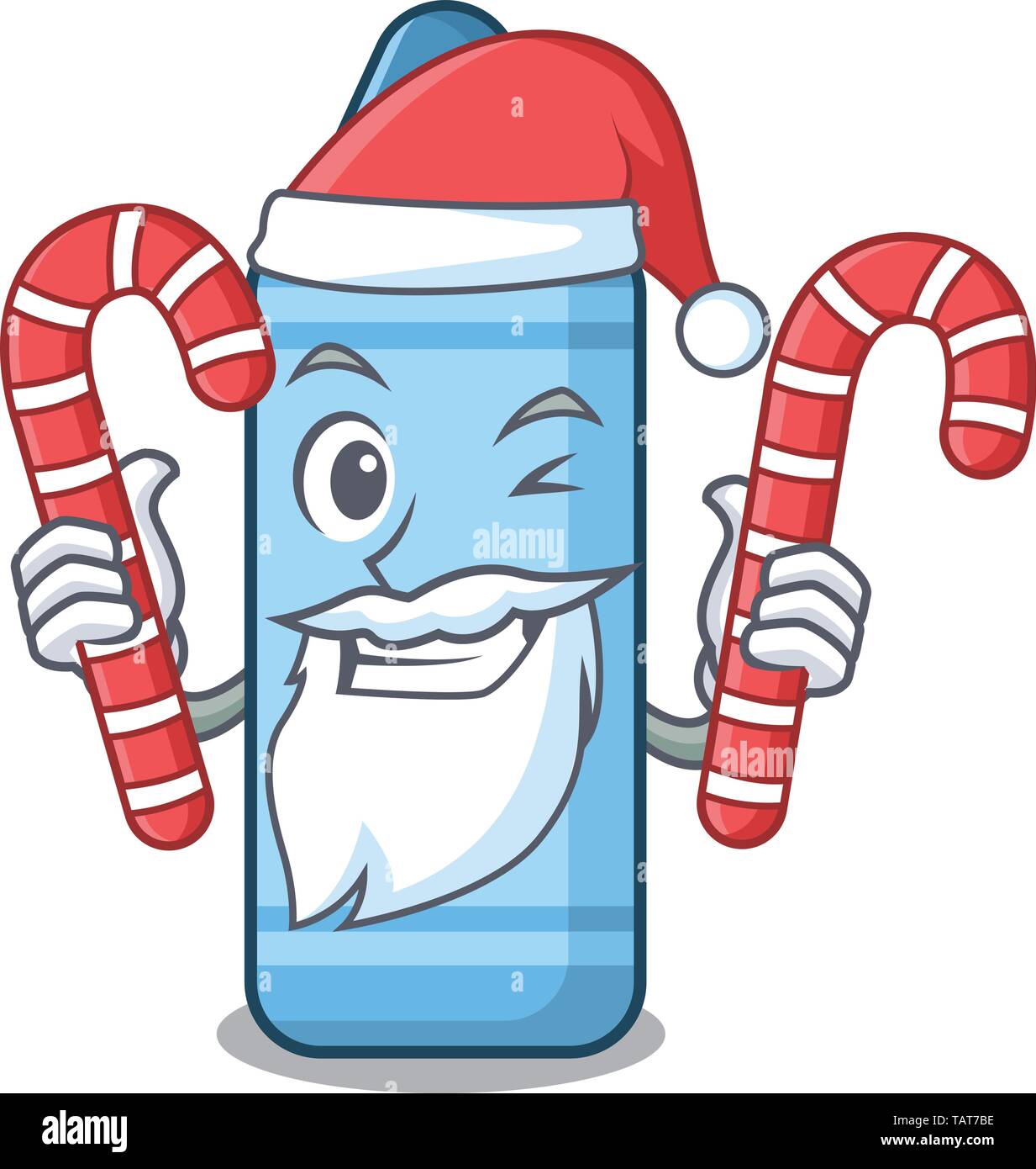 Santa with candy blue crayon above a cartoon book Stock Vector Image ...