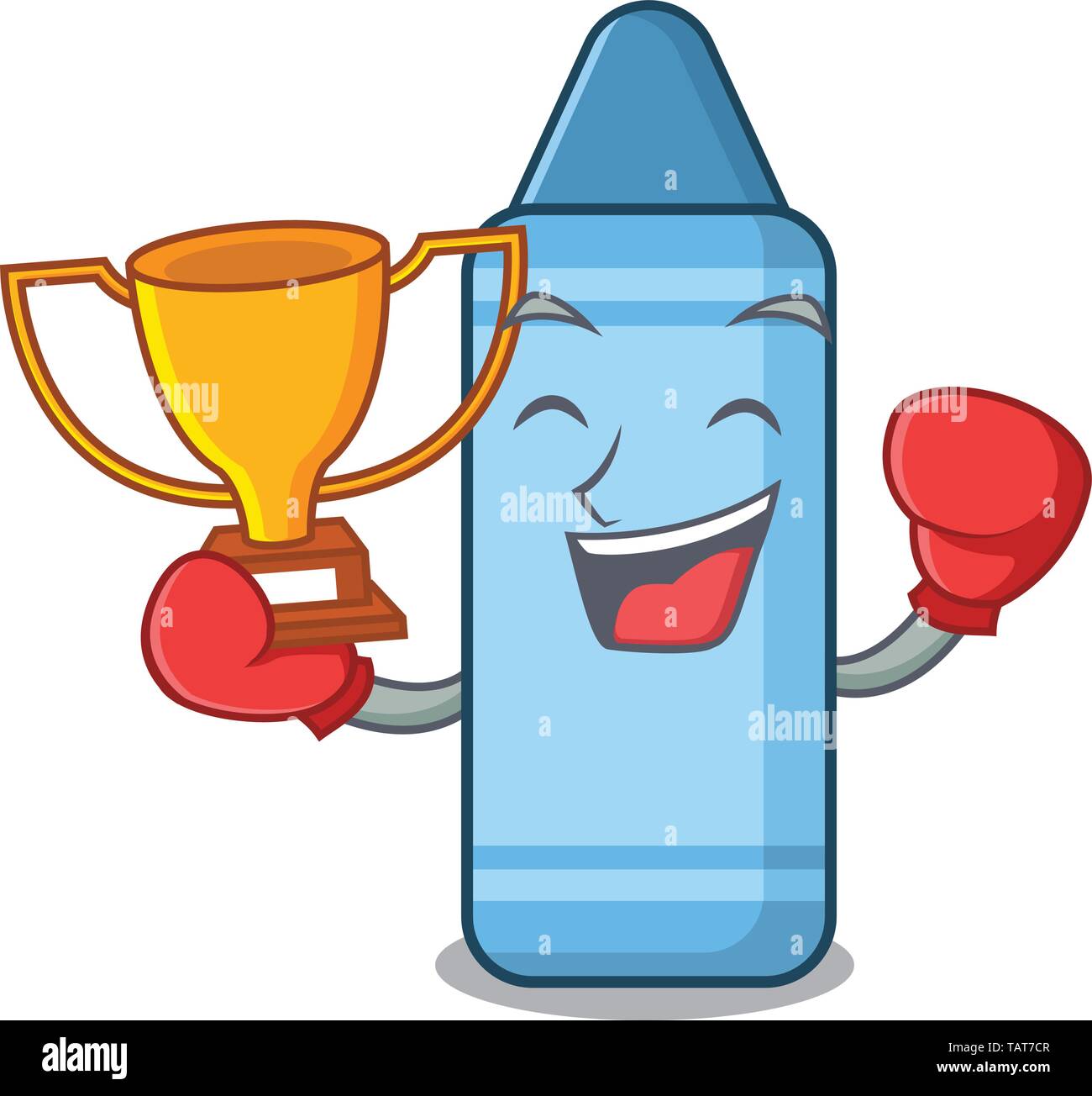 Boxing winner blue crayon above a cartoon book Stock Vector Image & Art ...