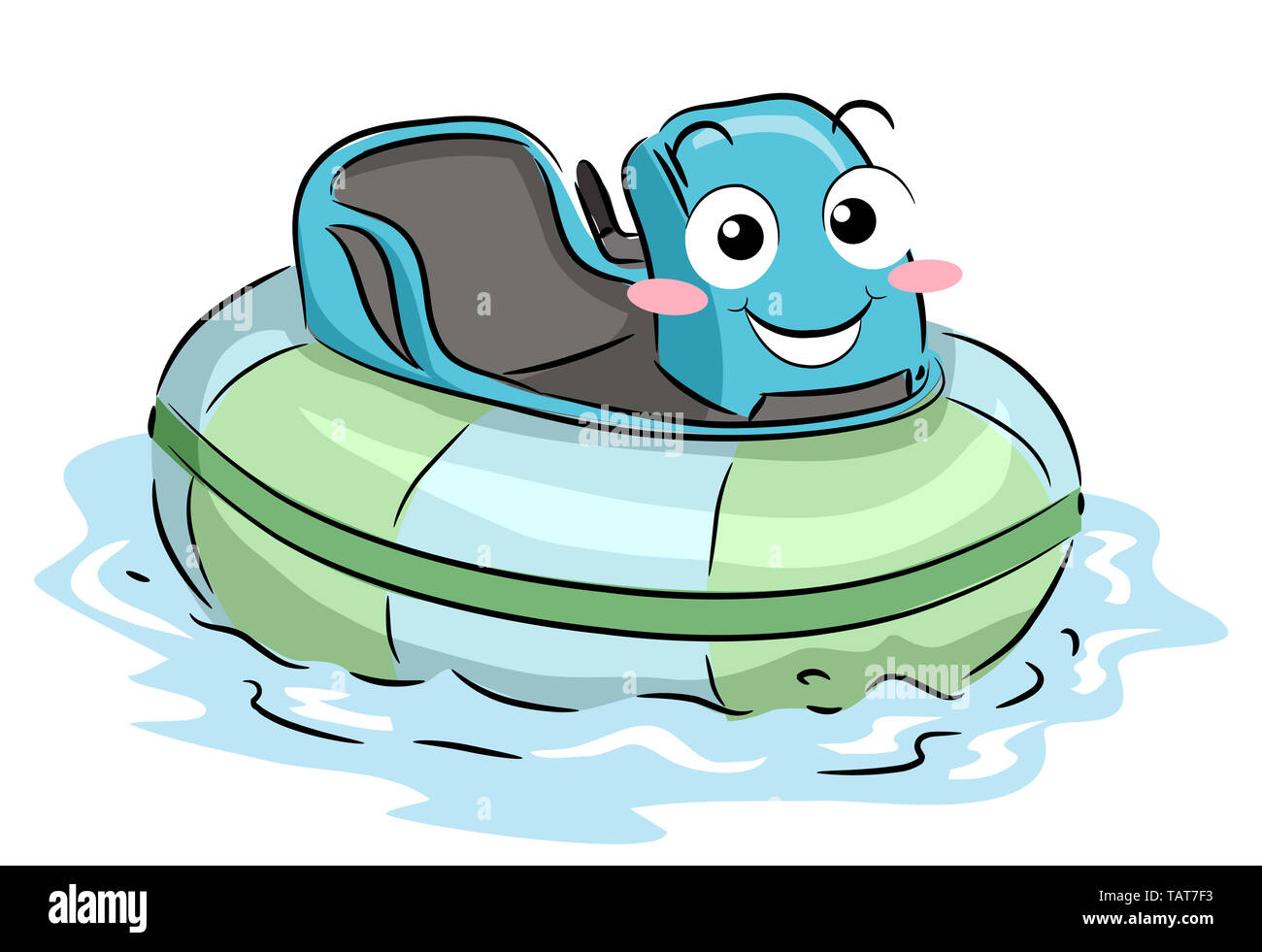 Illustration of a Bumper Boat Mascot on Water Stock Photo - Alamy