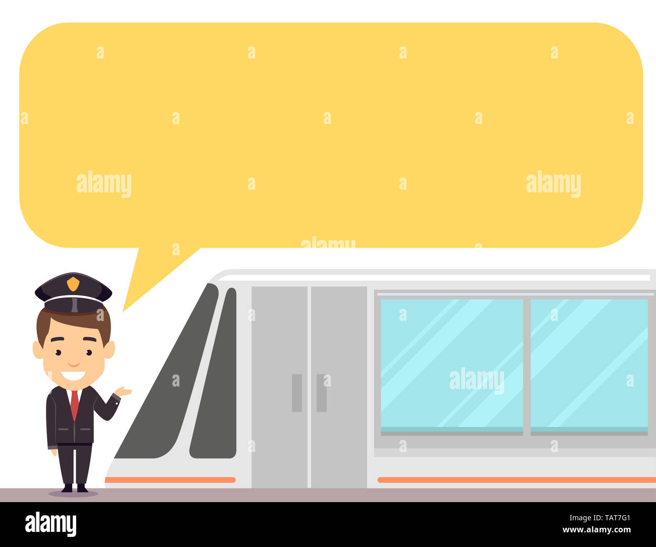 Illustration of a High Speed Train Operator with a Blank Speech Bubble ...