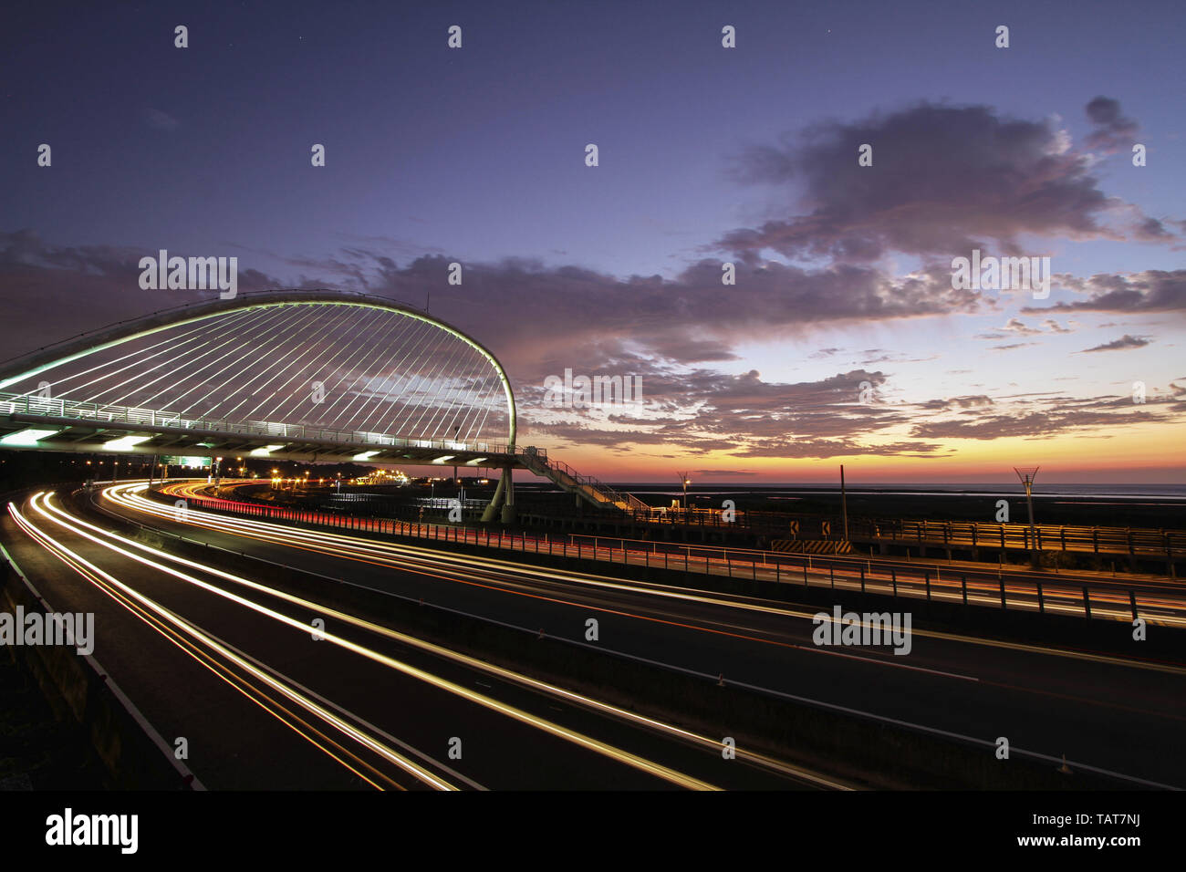 night of Harp Bridge Stock Photo - Alamy