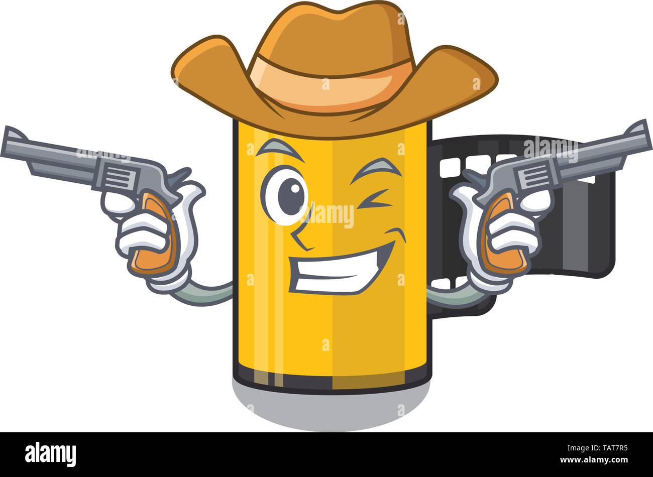 Cowboy camera roll in the mascot shape Stock Vector Image & Art - Alamy